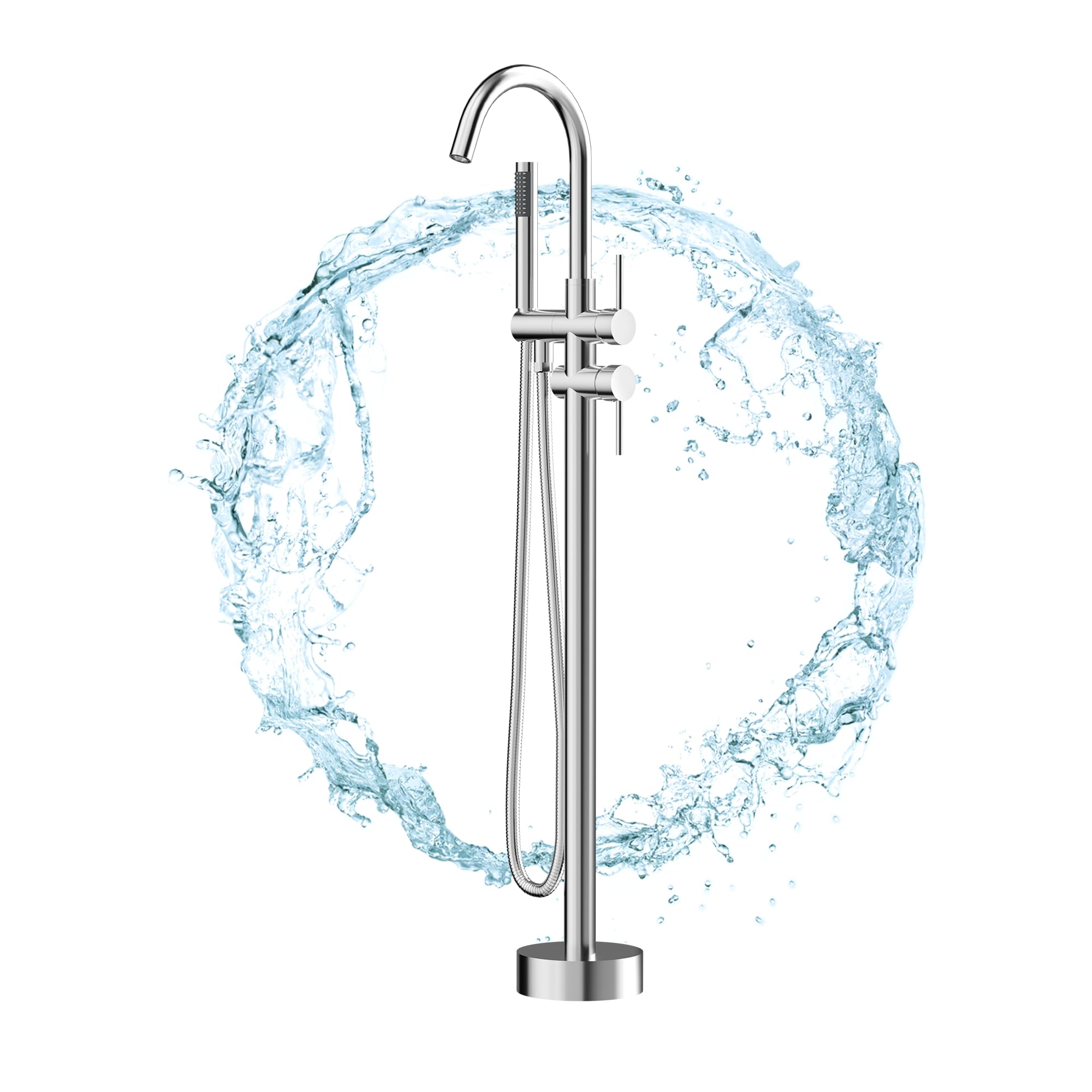 SUPERFLO Free Standing Tub Faucet Chrome Freestanding Bathtub Faucet ...