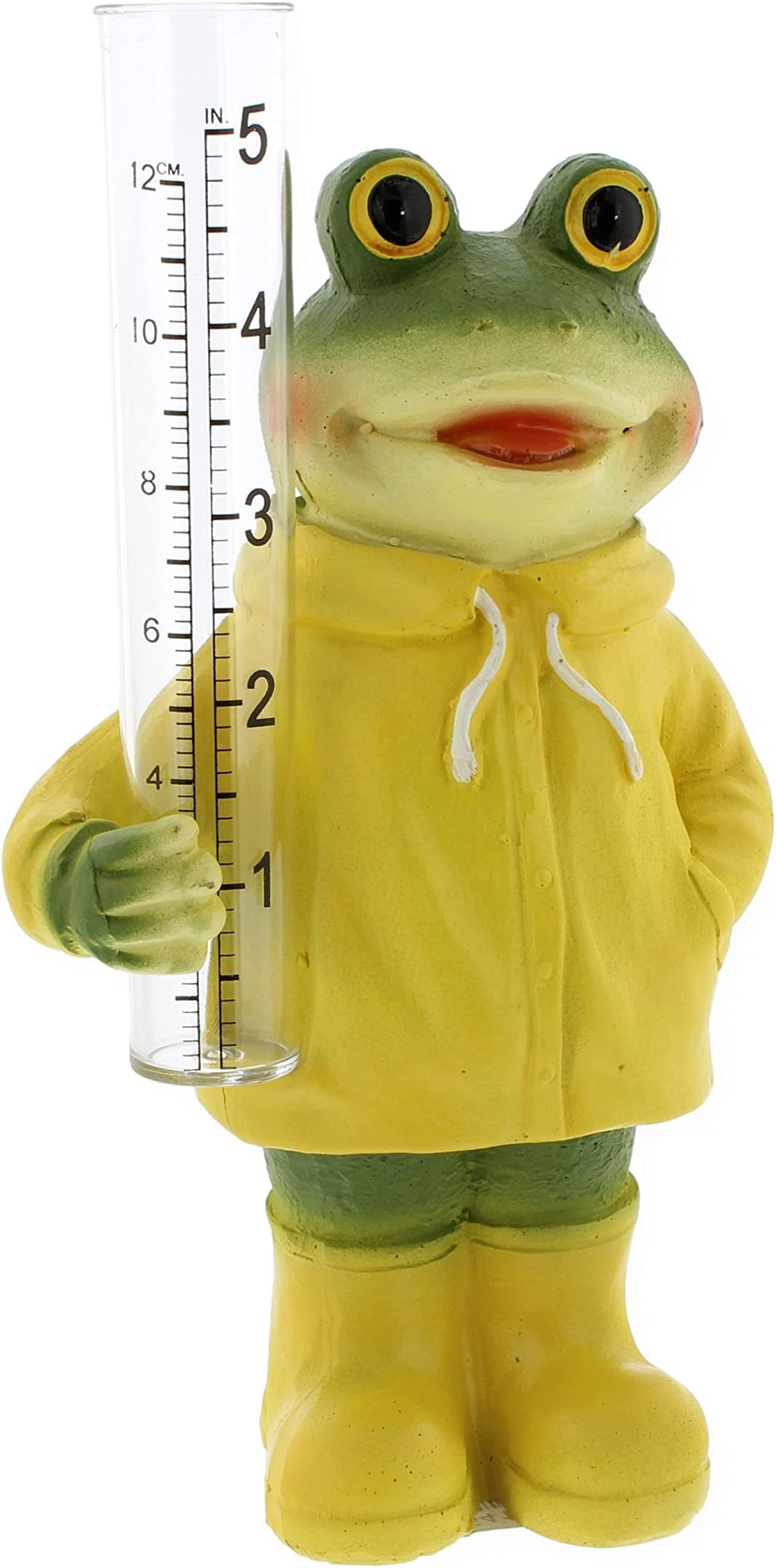 Amazon.com : The Bridge Collection Resin Frog in Rain Coat Rain Gauge ...