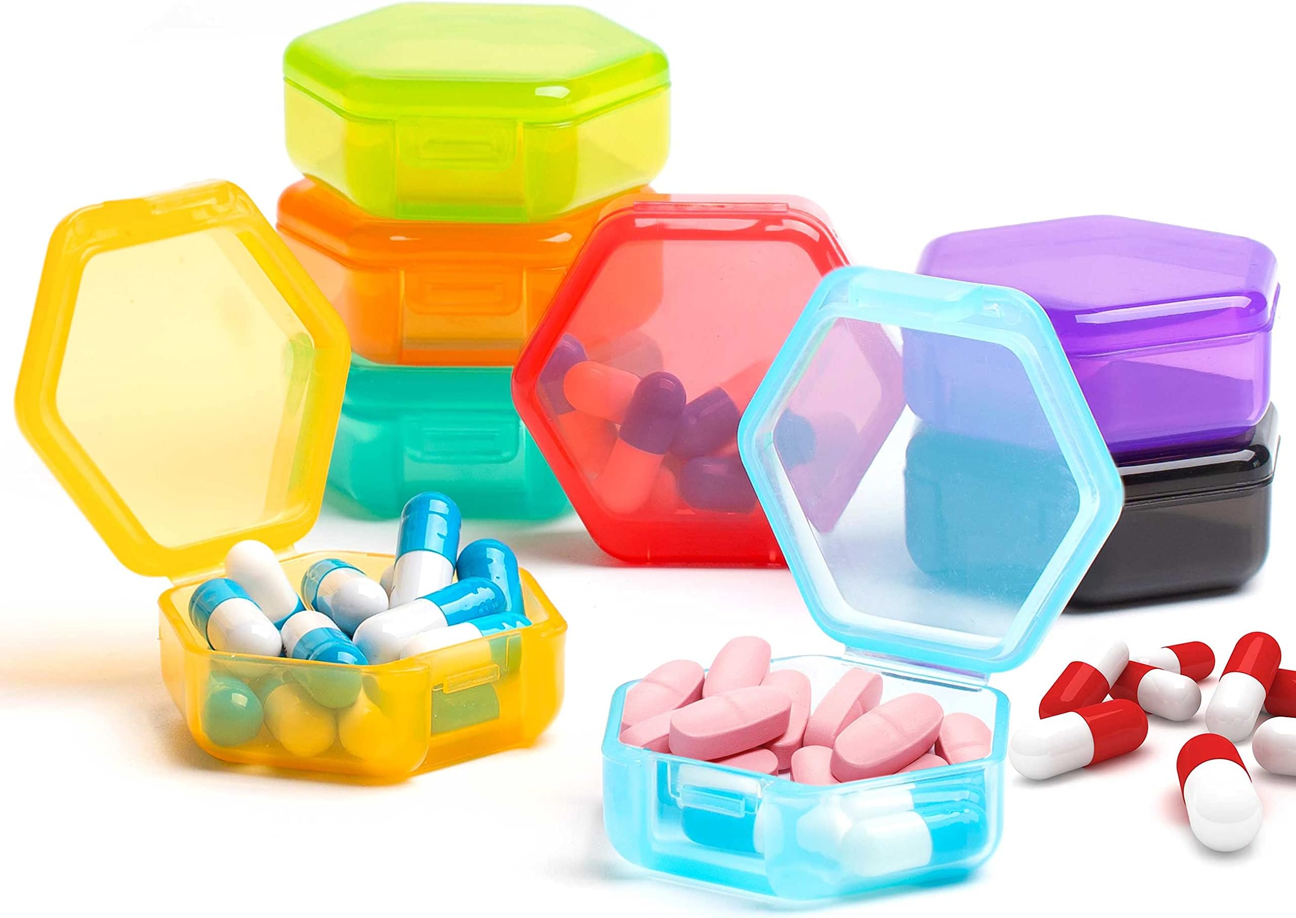 Amazon.com: 16 Pack Macaron Pill Case, Small Travel Storage Containers ...
