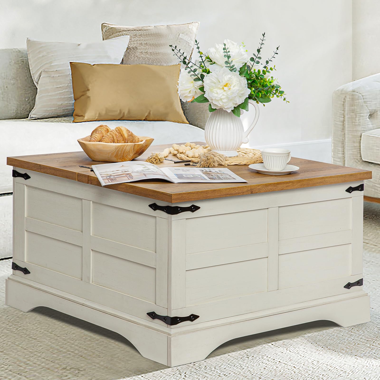 Large Rustic Living Room Coffee Table With Storage