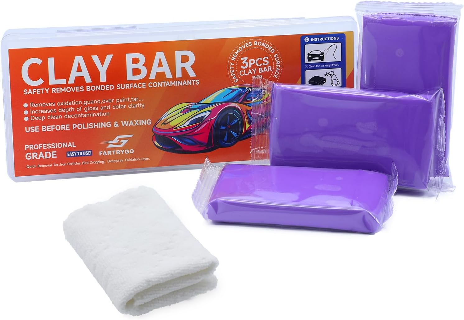 Clay Bar 3 Pack 300g (3x100g) – Medium Grade Detailing Clay for Car ...