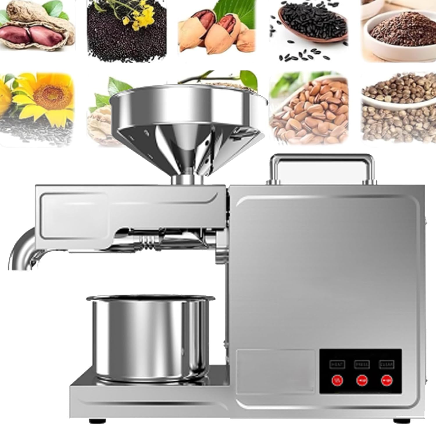 Amazon.com: ZyKnaurral Automatic Oil Extractor | Cold & Hot Press Oil ...