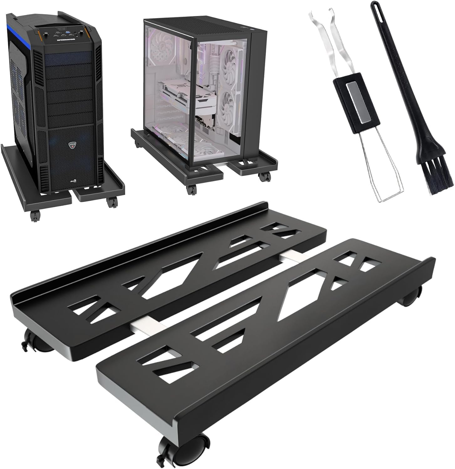 Hmseng Adjustable PC Stand Computer Tower Stand, Elevate and Organize ...