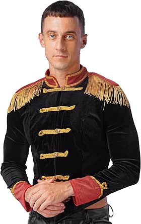Amazon.com: Hularka Men's Circus Ringleader Costume Tassel Jacket Lion ...