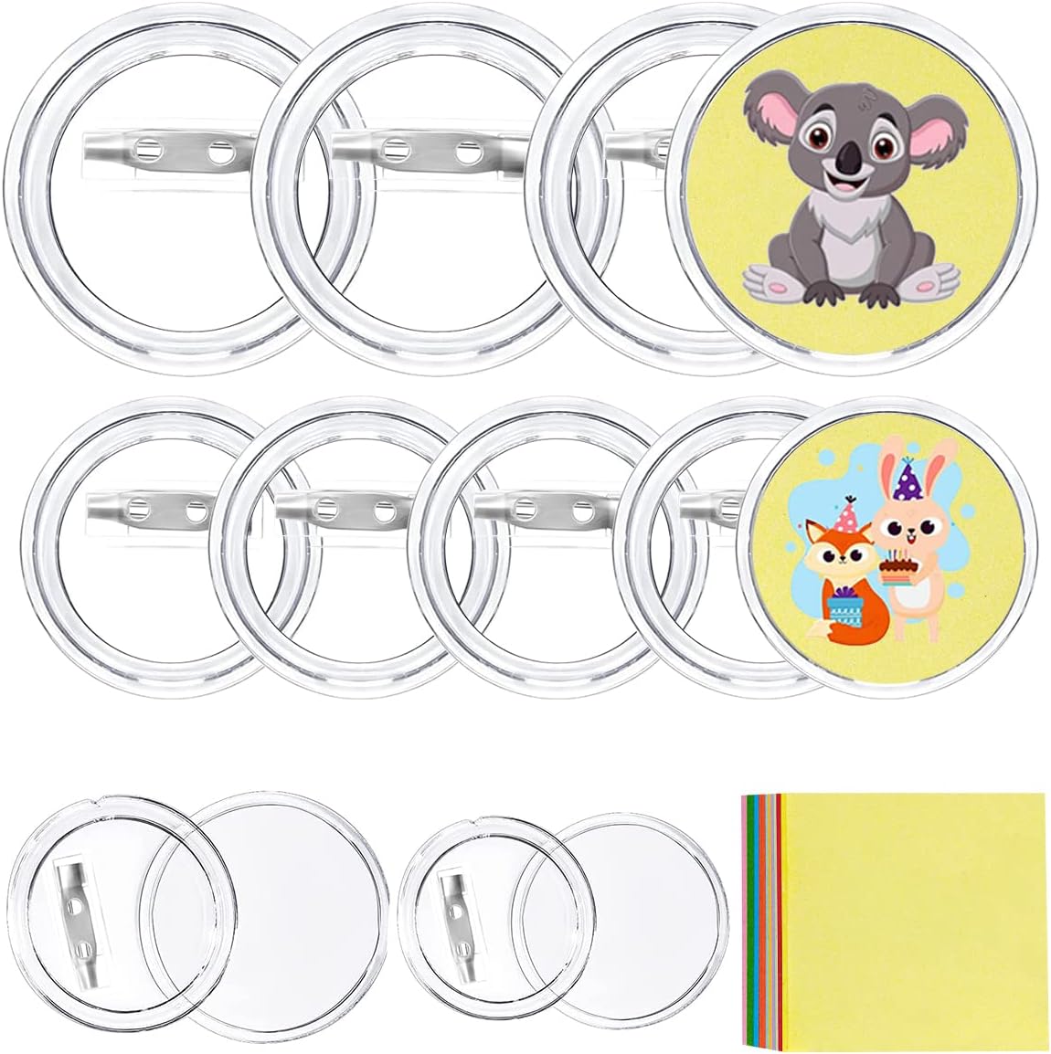 30 Pcs Clear Button Craft Badges Kit,Badge Making Kit,Acrylic Design ...