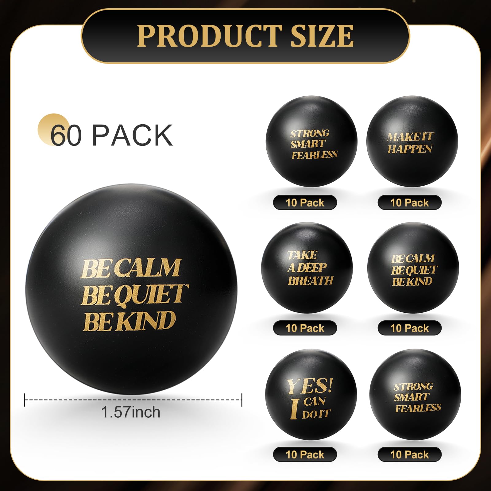 Snapklik.com : Jerify 60 Pcs Motivational Stress Balls Quote Relief ...