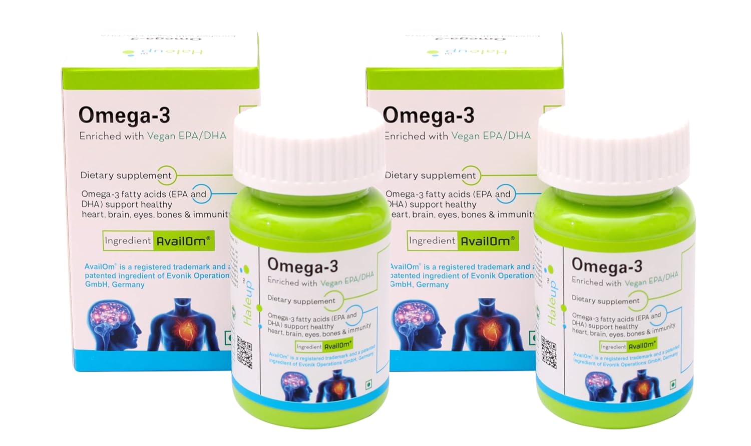 HALEUP Vegan Omega 3, 500 Mg | Evonik Germany | Enriched With Epa/Dha ...