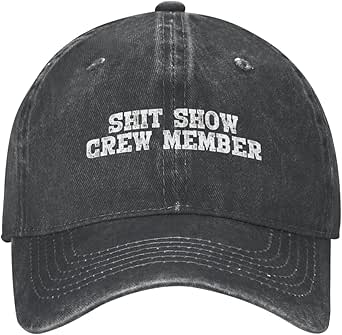 Hat Hat Shit Show Crew Member Hat Men Dad Hats Graphic Cap Black at ...