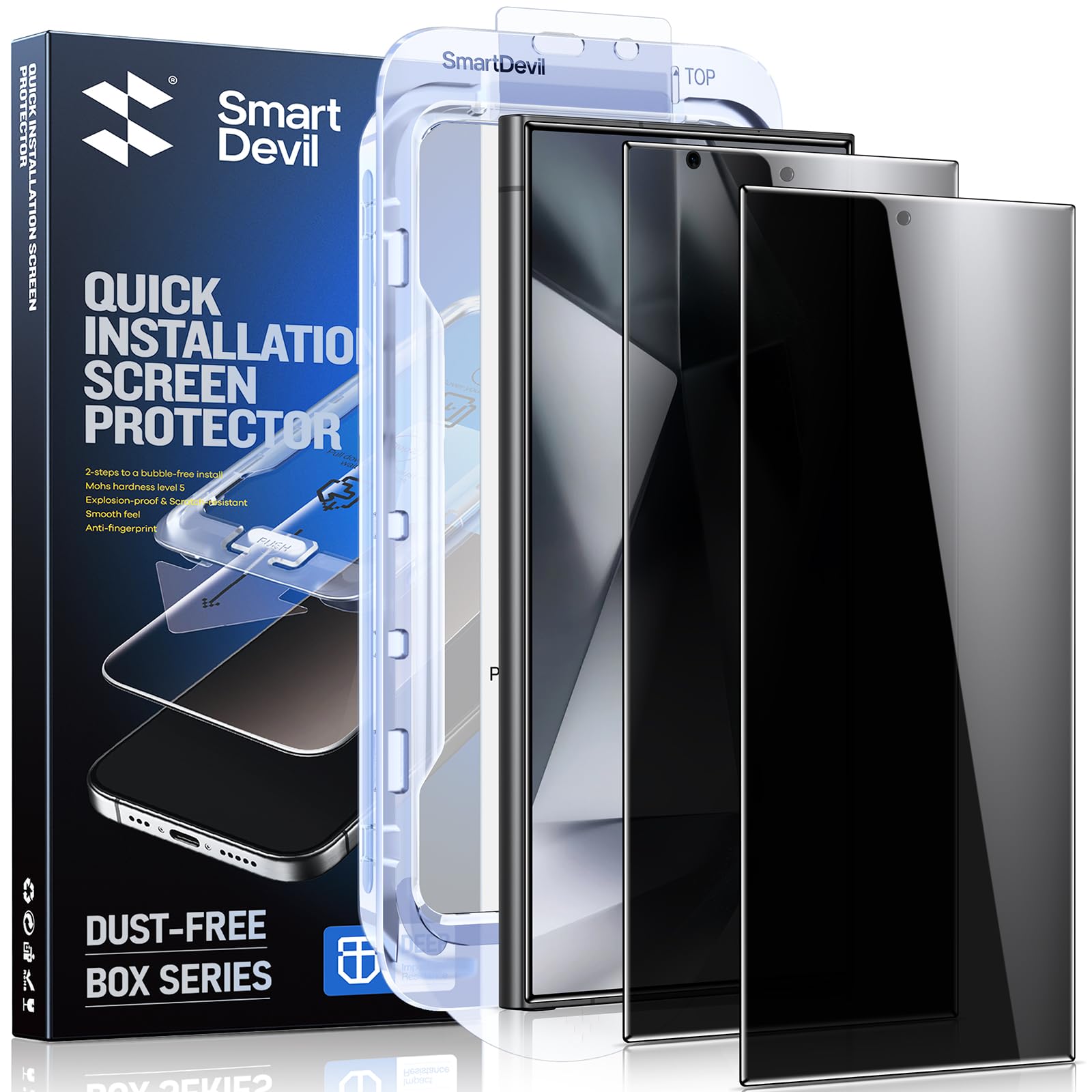 Amazon.com: SMARTDEVIL [2 Pack for Samsung Galaxy S24 Ultra Privacy Screen Protector,Anti-Spy ...