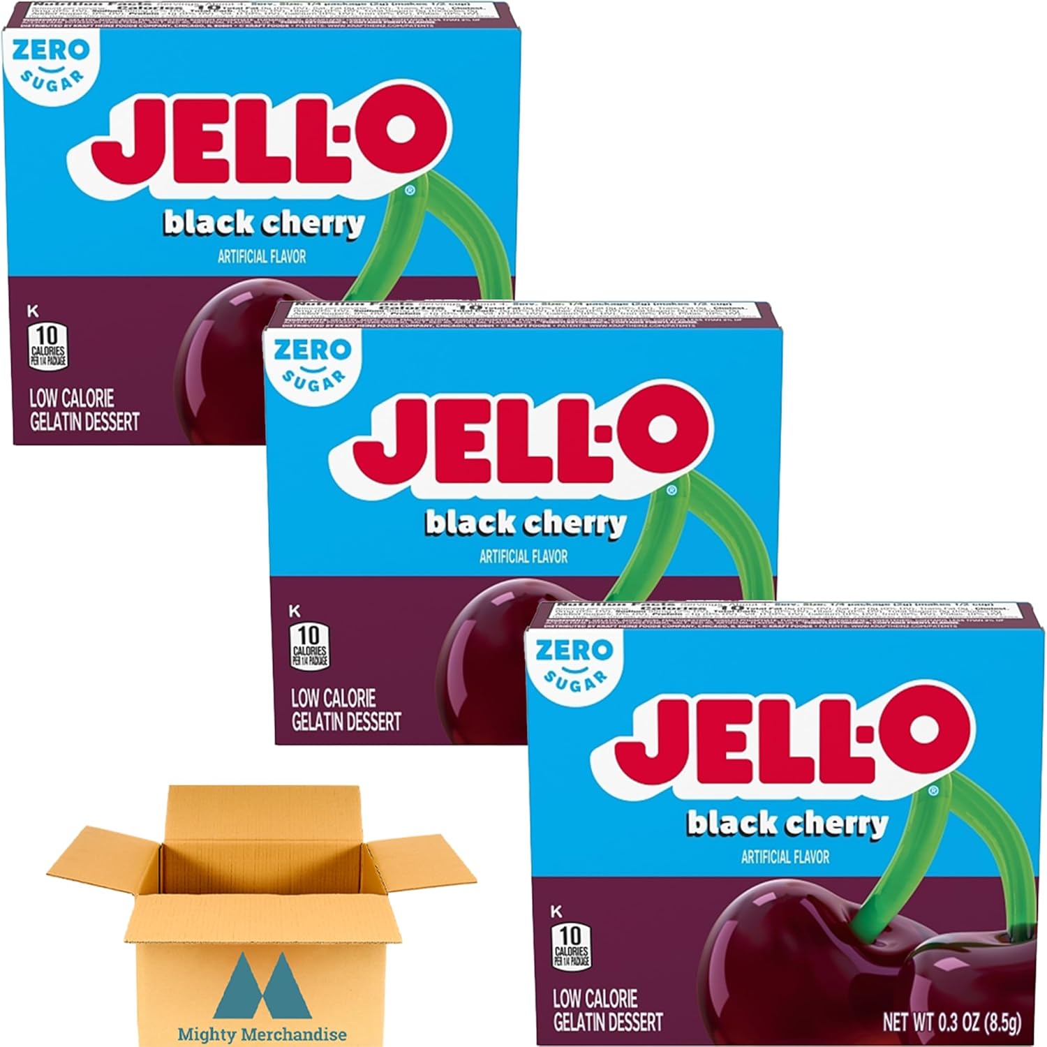 Amazon.com : Jell-O Sugar Free Black Cherry Gelatin Mix - .3 oz Boxes ...