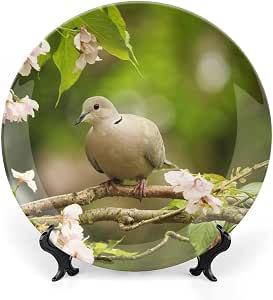 Wildlife Bird Songbird on Plate for Home Office Wall Decor Ceramic ...