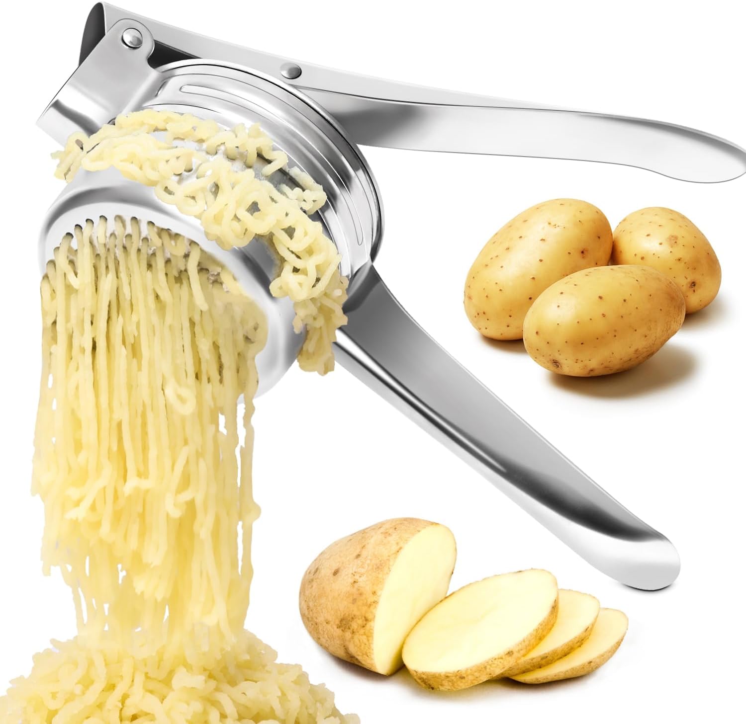 Yopinmall 15 OZ Potato Ricer, Stainless Steel Potato Masher Heavy Duty ...