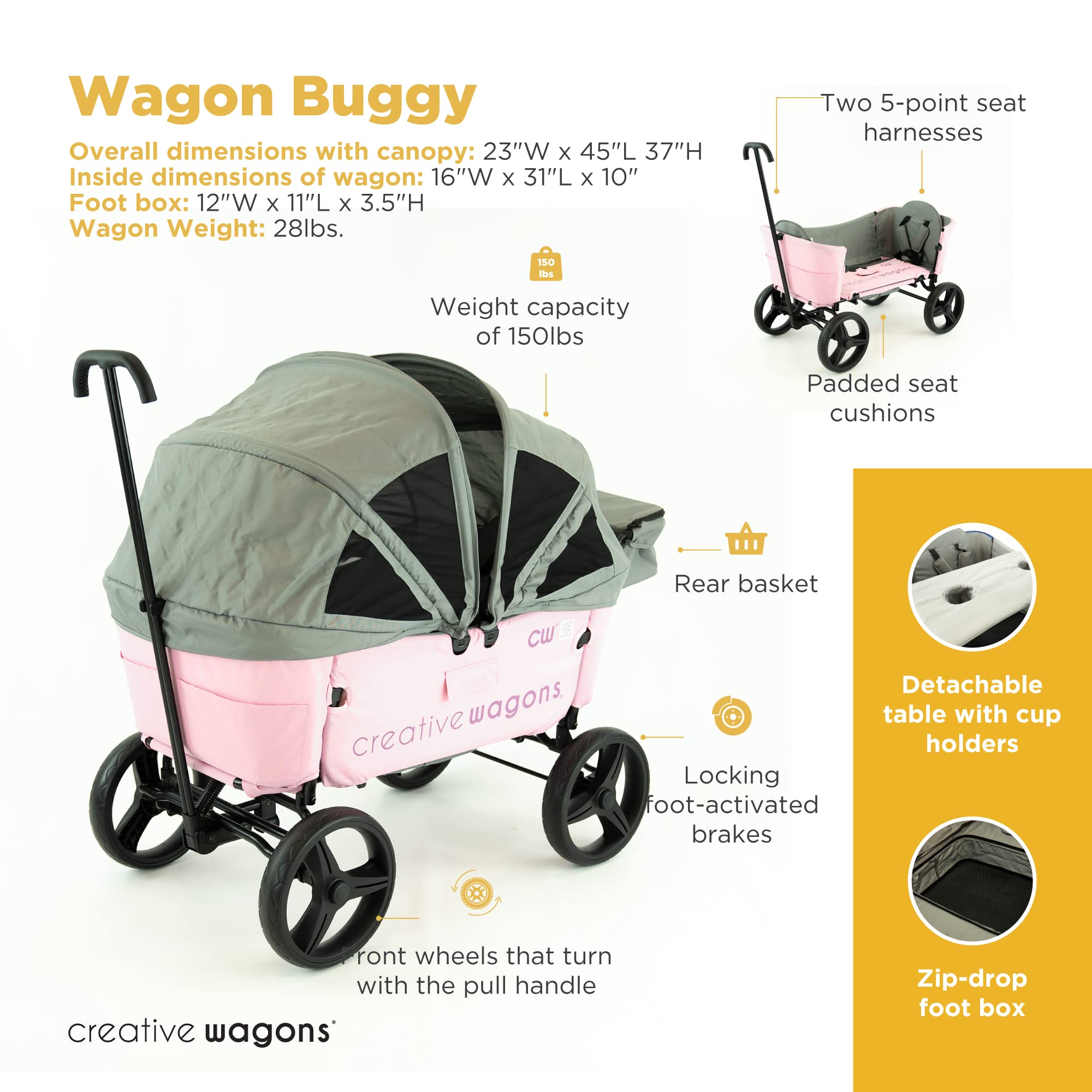 Snapklik.com : Creative Outdoor Wagon For Kids Push Pull Collapsible ...