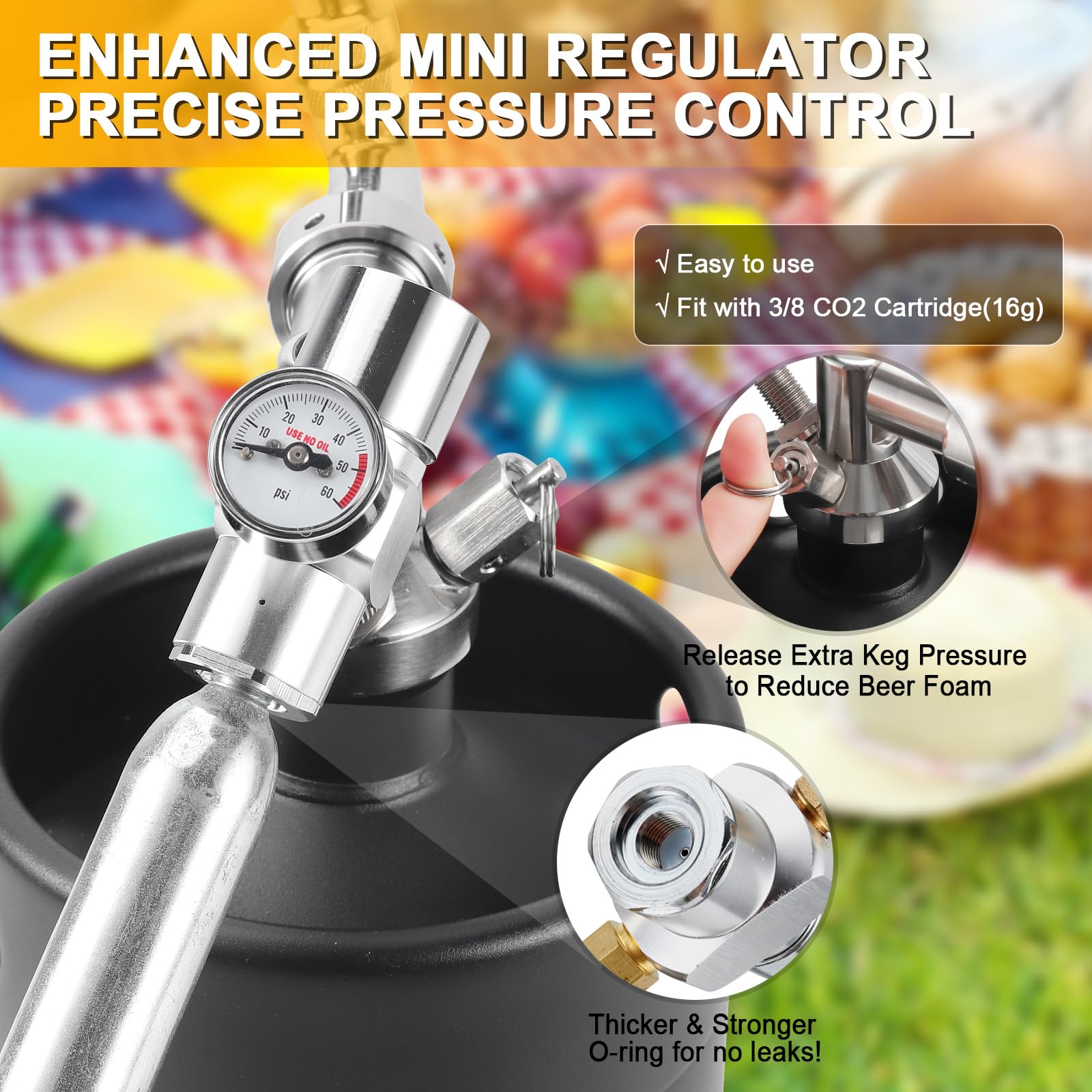 Snapklik.com : Ferroday 128oz 128oz Stainless Steel Beer Growler, Mini ...