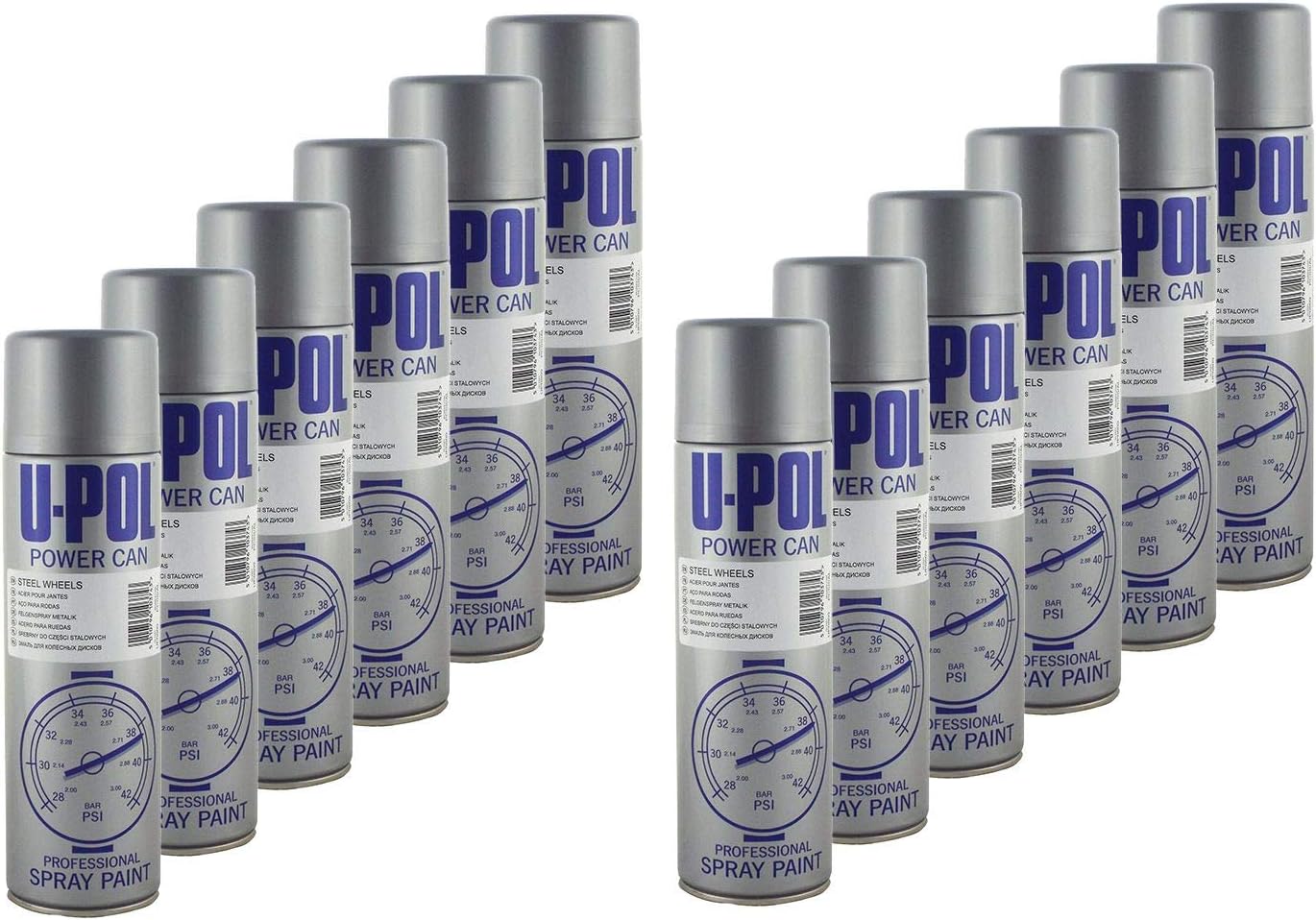 UPOL U-pol Power Can STEEL WHEELS Metallic Paint 500ml Aerosol 12 ...