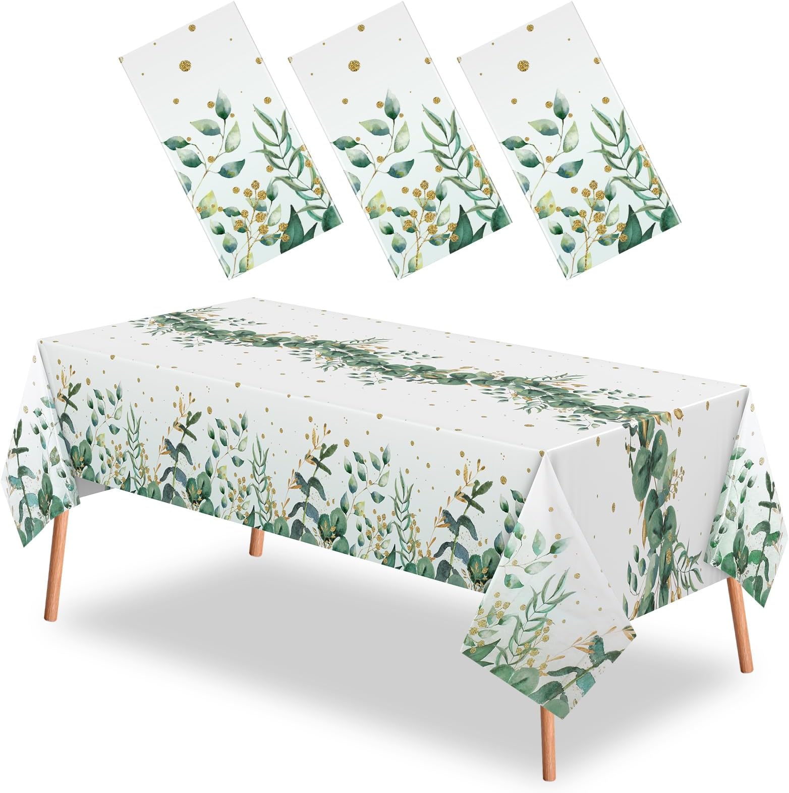 Amazon.com: Irenare 3 Pcs Sage Green Tablecloth Plastic Baby Shower ...