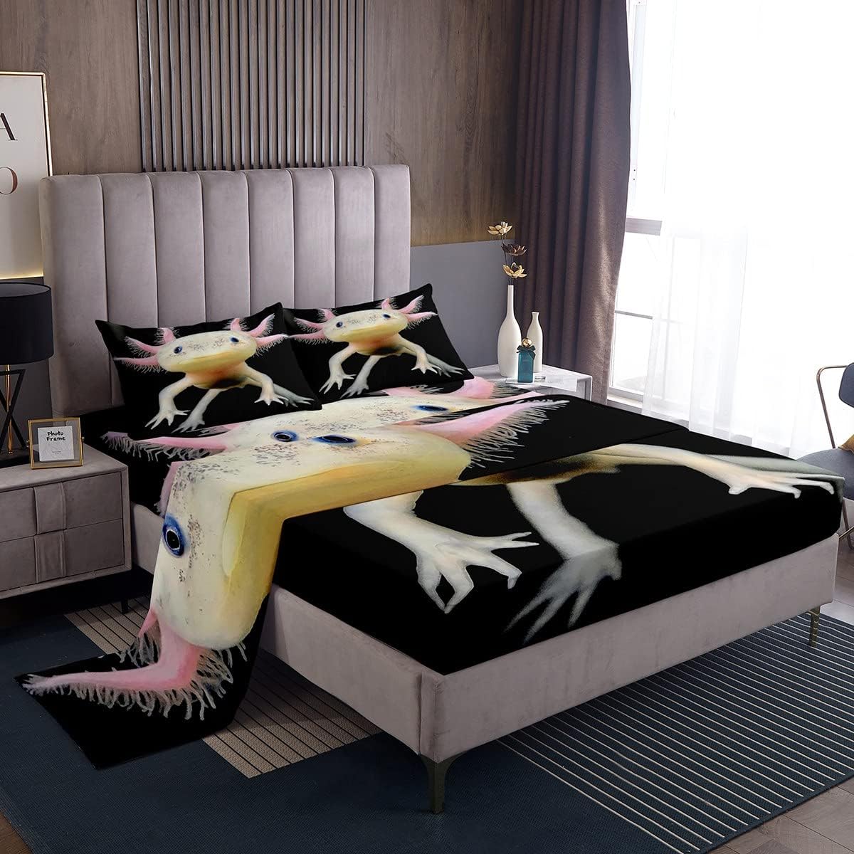 Amazon.com: Erosebridal Axolotl Bed Sheets Full Cute Axolotl Sheet Set ...