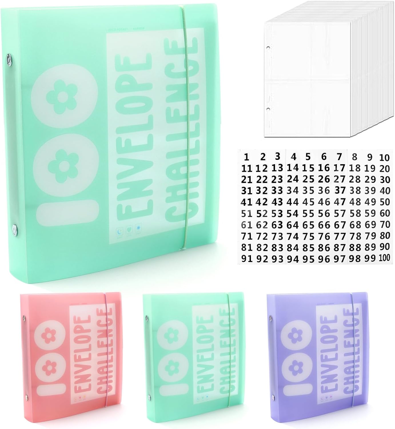 100 Envelopes Money Saving Challenge, Cash Money Saving Organizer ...