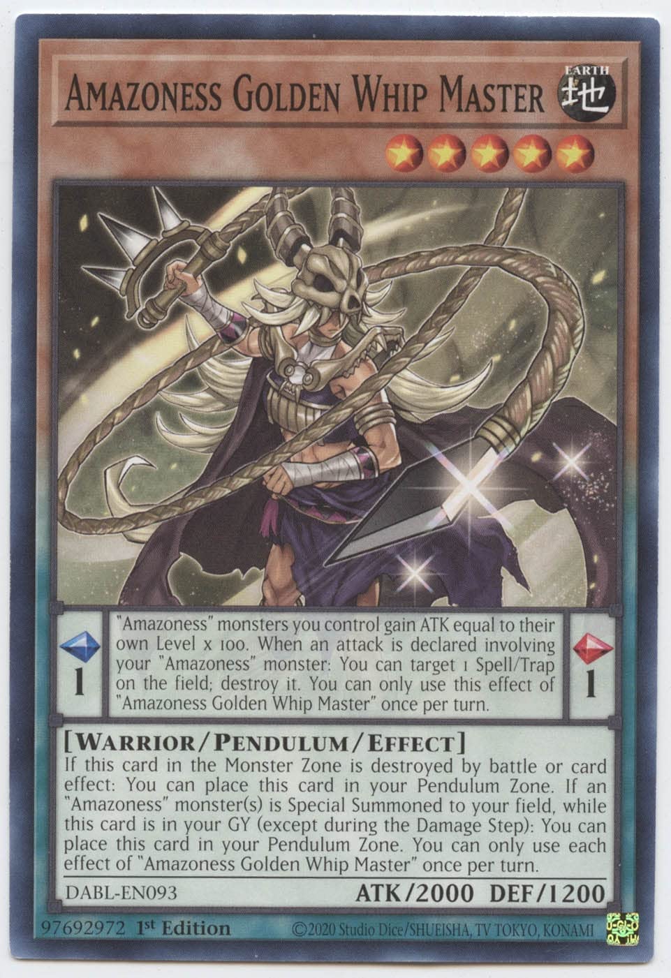 Amazon.com: Amazoness Golden Whip Master - DABL-EN093 - Common - 1st Edition : Toys & Games