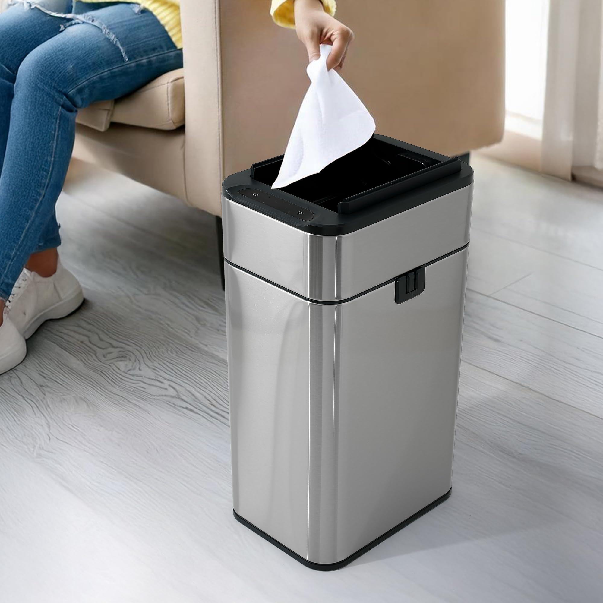 The Better Home 42L Stainless Steel Dustbin With Lid| 1 Year Warranty ...