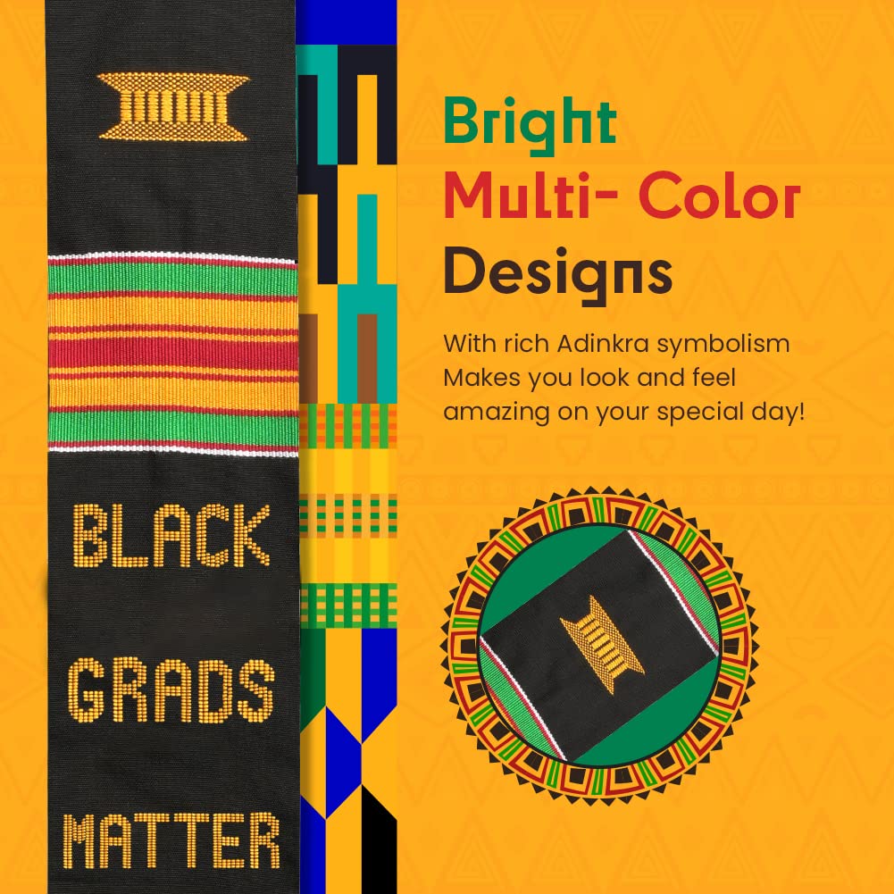 Snapklik.com : Kwablas Black Grads Matter Stole 2024 Kente Graduation ...