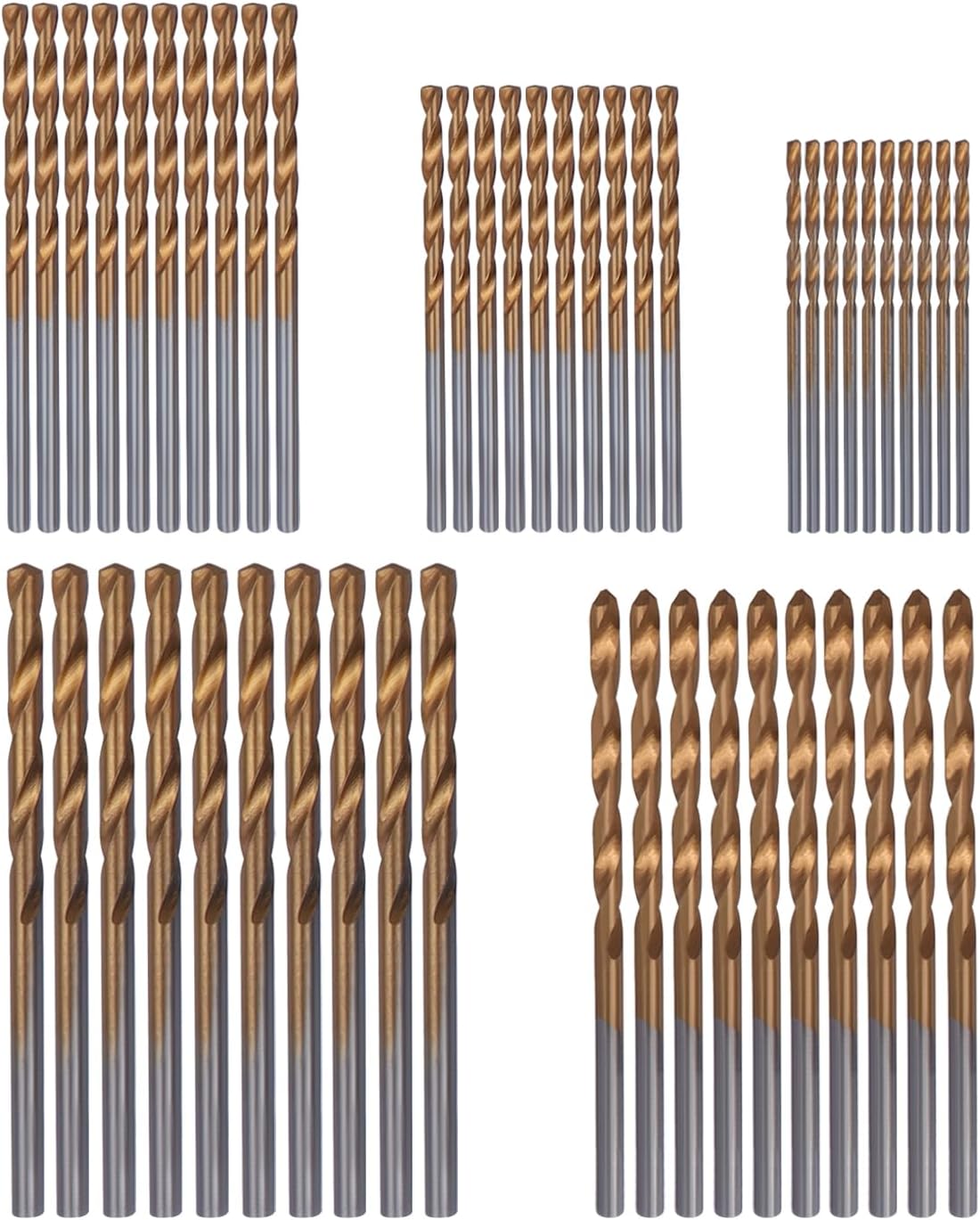 Bestgle 50 Pcs Mini Twist Drill Bit Set Titanium Coated High Speed ...