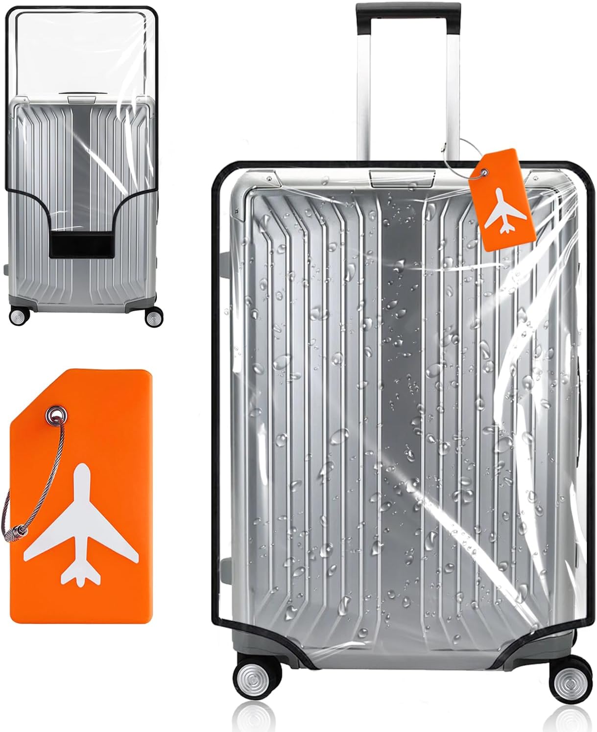Amazon.com | AzReference Luggage Cover, 30 Inch Clear PVC Suitcase ...