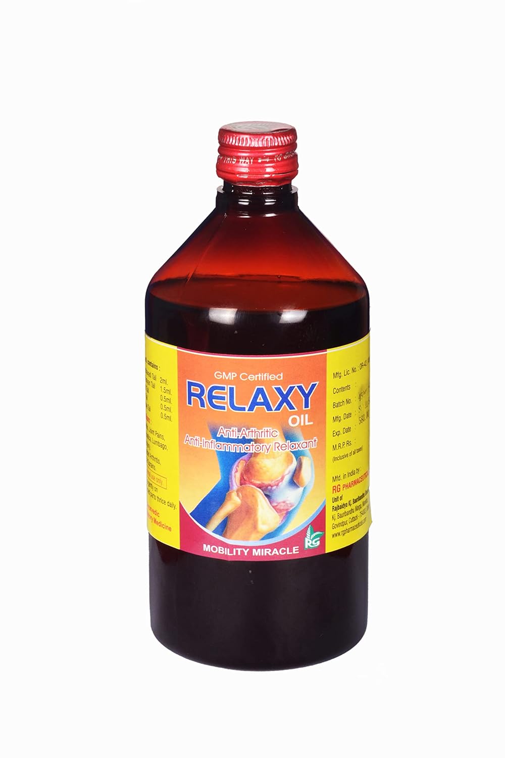 RG Pharmaceuticals Relaxy Orthoactive Pain Relief Massage Oil (100ml ...