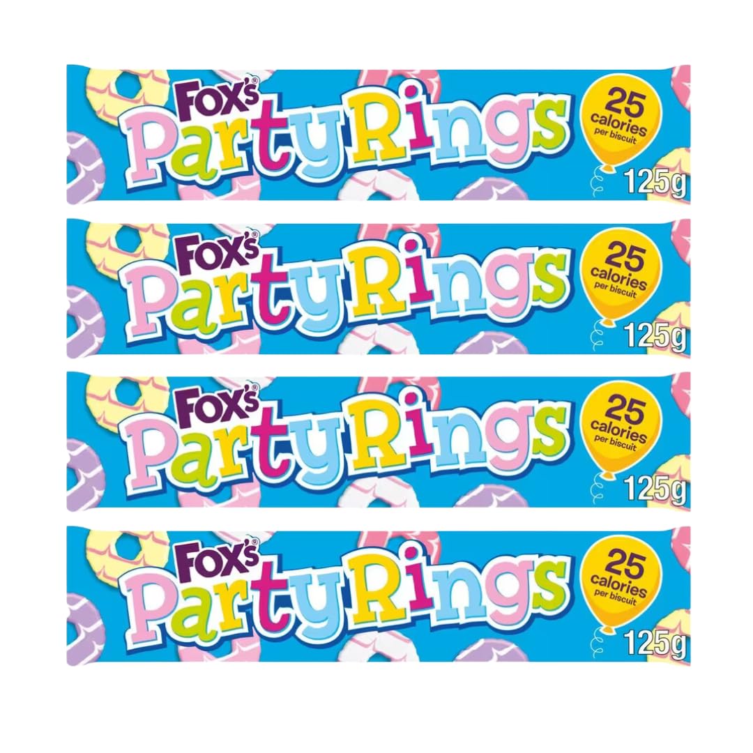 Biscuit Bundle Consisting of Party Rings by Fox's 125g (4 Pack ...