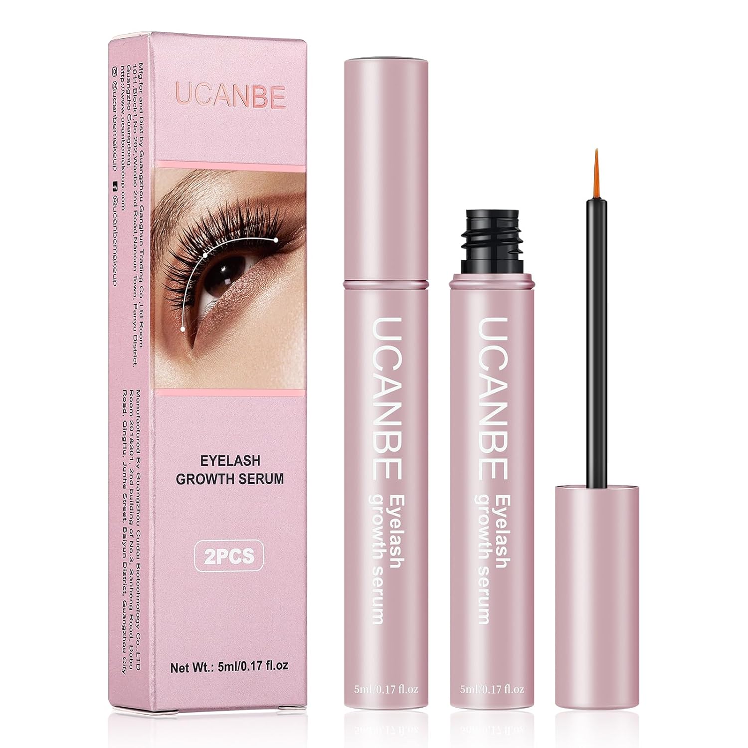 Amazon.com: UCANBE 2Pcs Lash Serum(10ml), Eyelash Serum for Longer ...