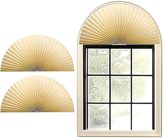 Amazon.com: MALOKI Arch Window Shades Half Circle, 2PCS Pleated Semi ...