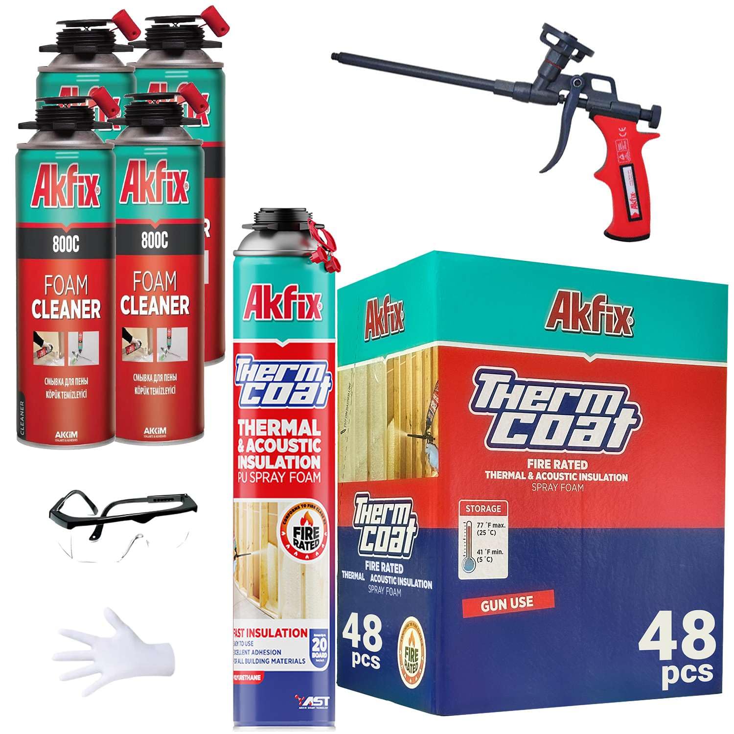 Snapklik.com : Akfix Thermcoat Spray Foam Insulation Kit