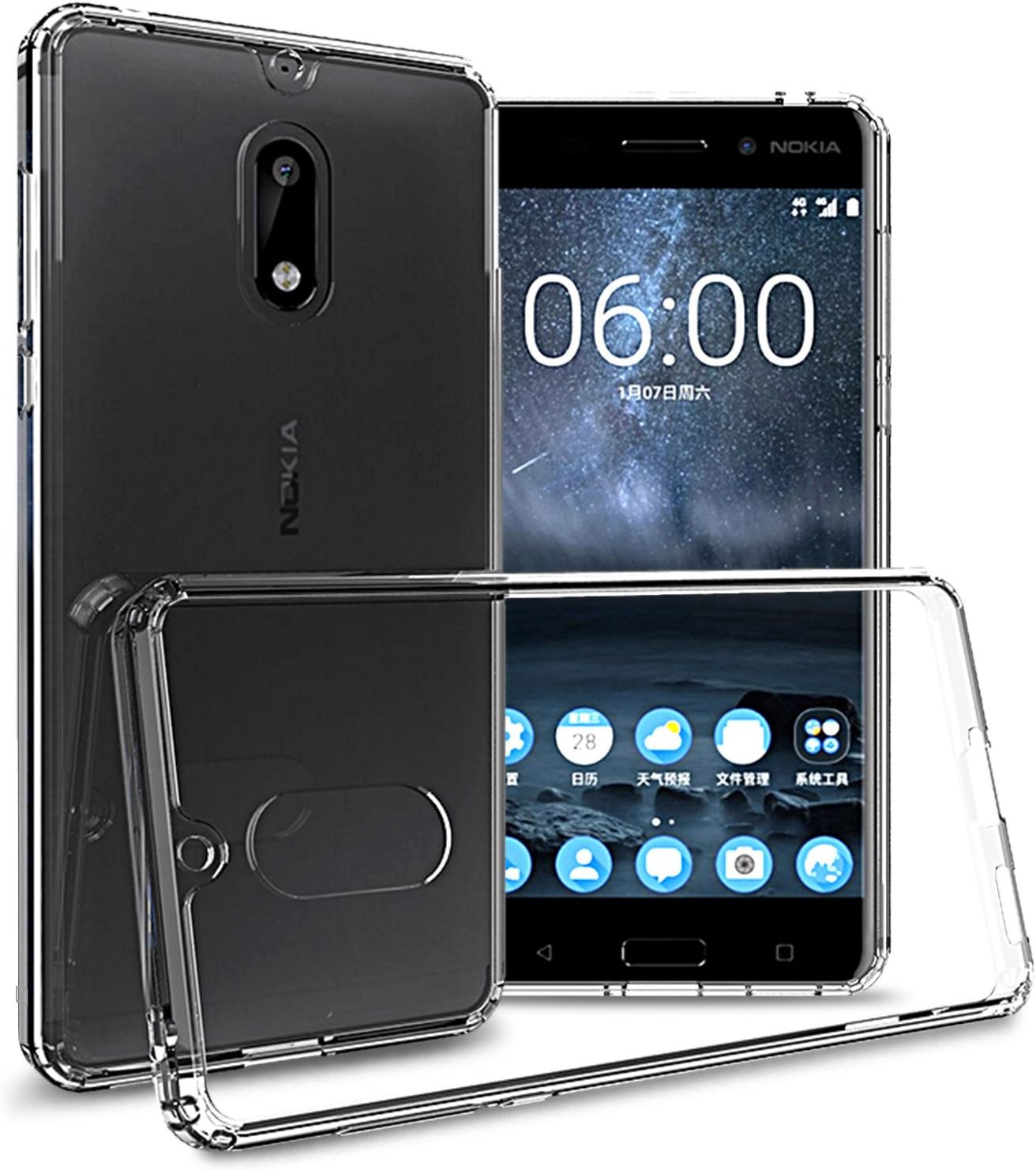 Nokia 6 Case, CoverON® [ClearGuard Series] Hard Clear Back Cover with ...