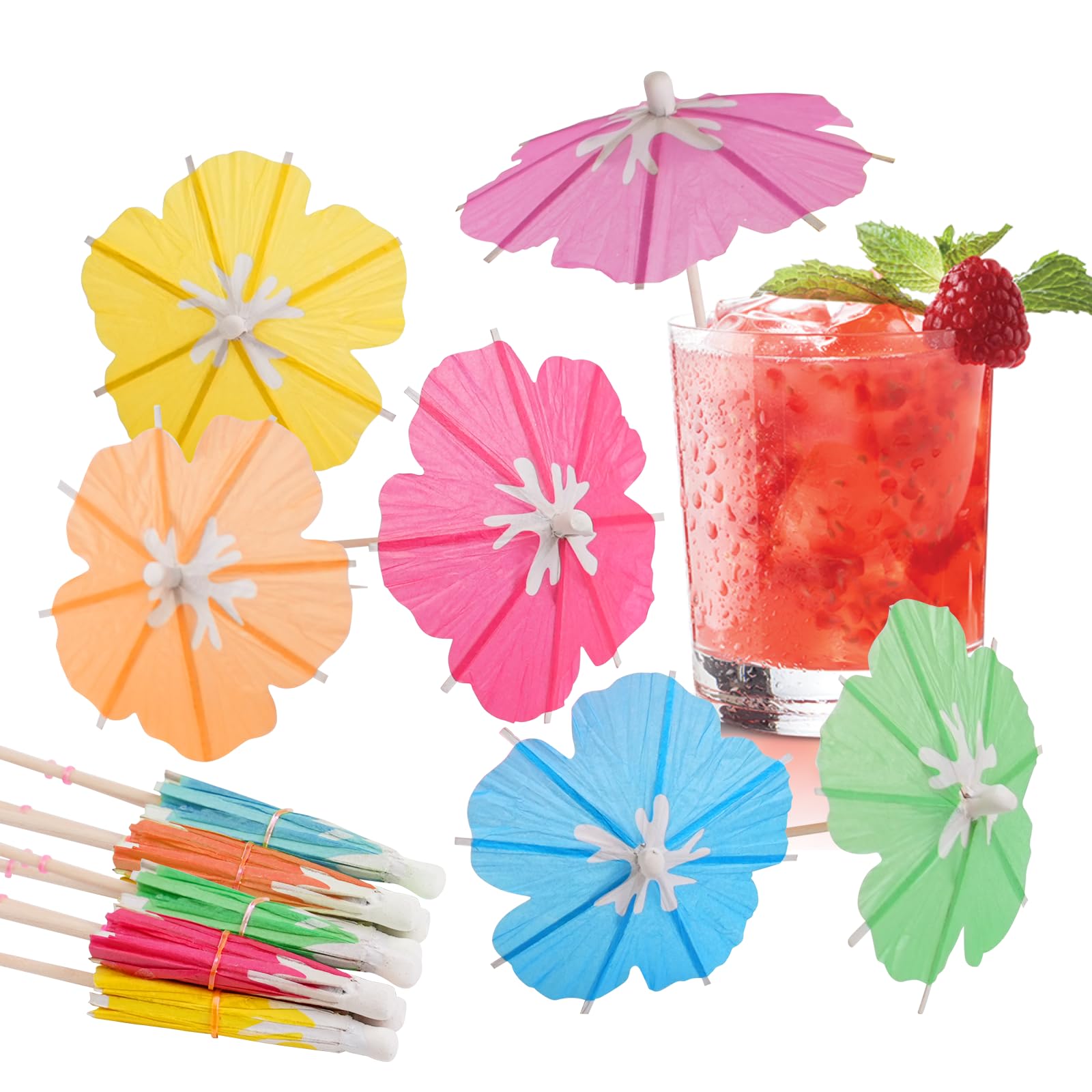 Amazon.com: Drink Umbrellas - 100 Counts Mini Paper Umbrellas for ...