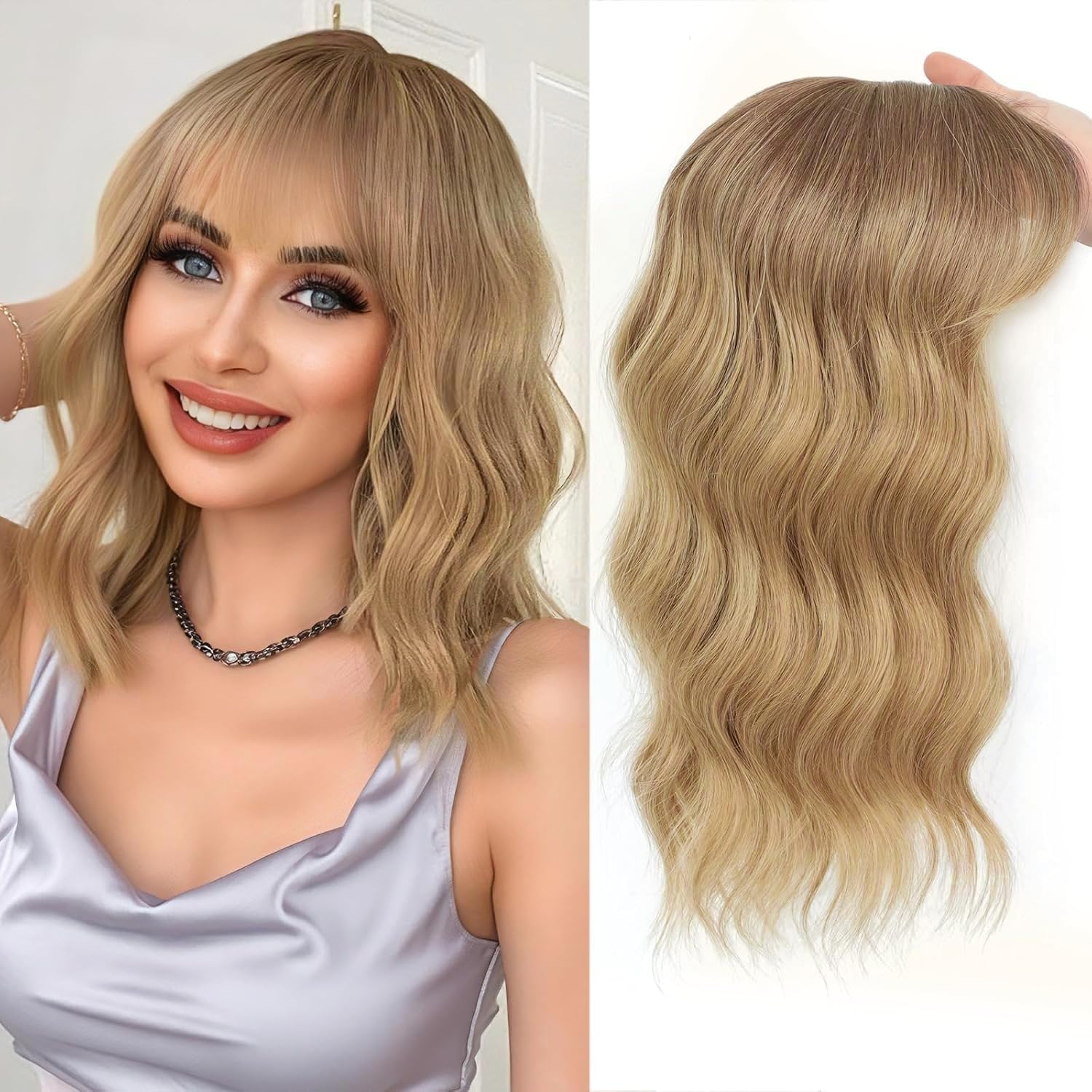 Amazon.com : PORSMEER Hair Toppers For Women Long Wavy Curly Hair ...