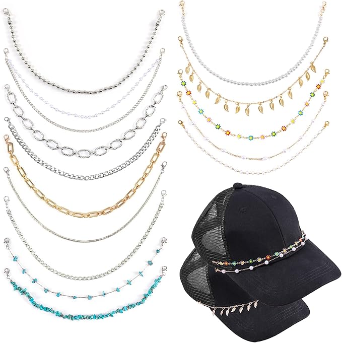 Amazon.com: 14pcs Trucker Hat Chains Bulk, Detachable Trucker Hat ...