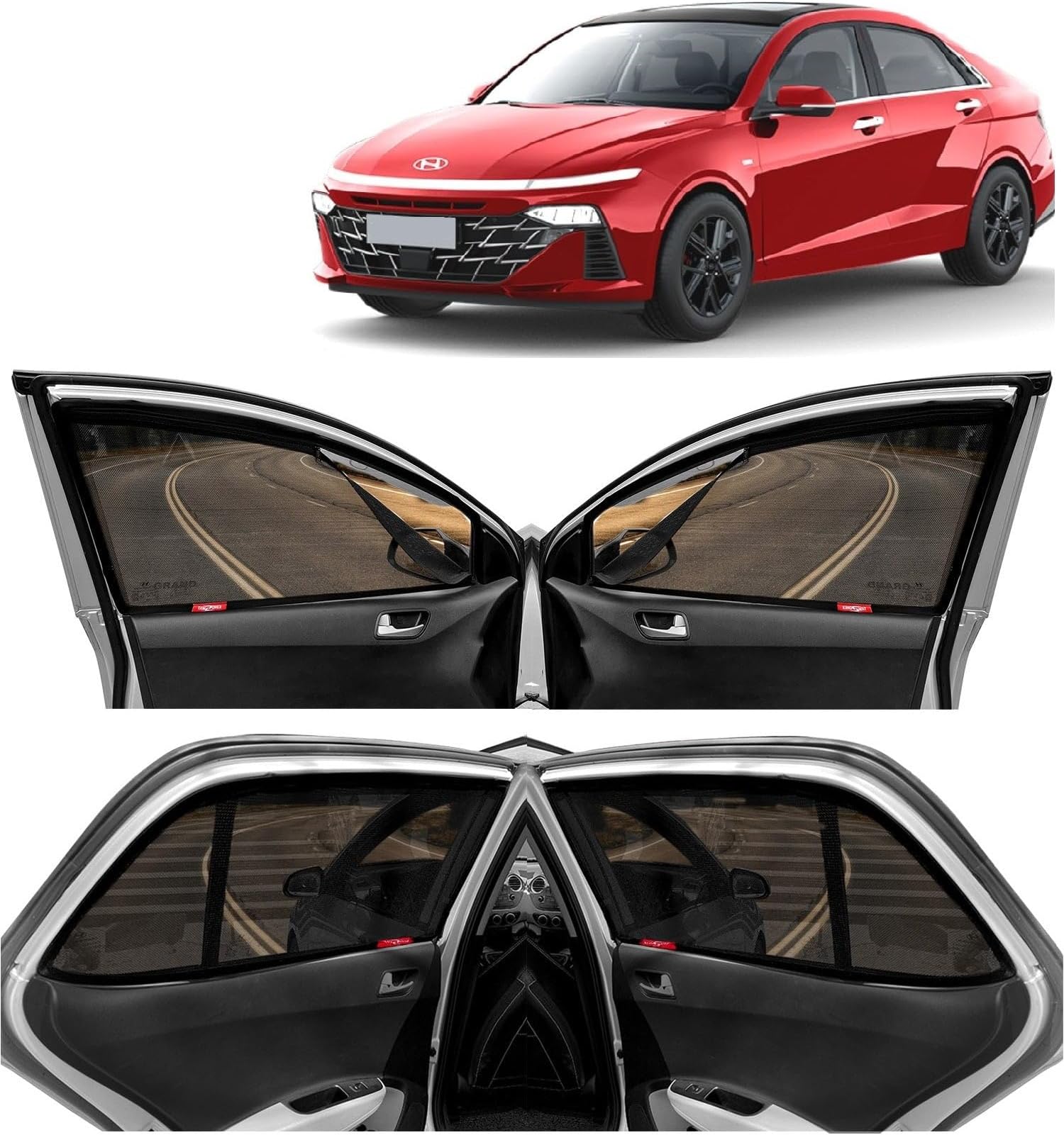 KINGSWAY® Car Side Window Curtain Sun Shades Magnetic Compatible with ...