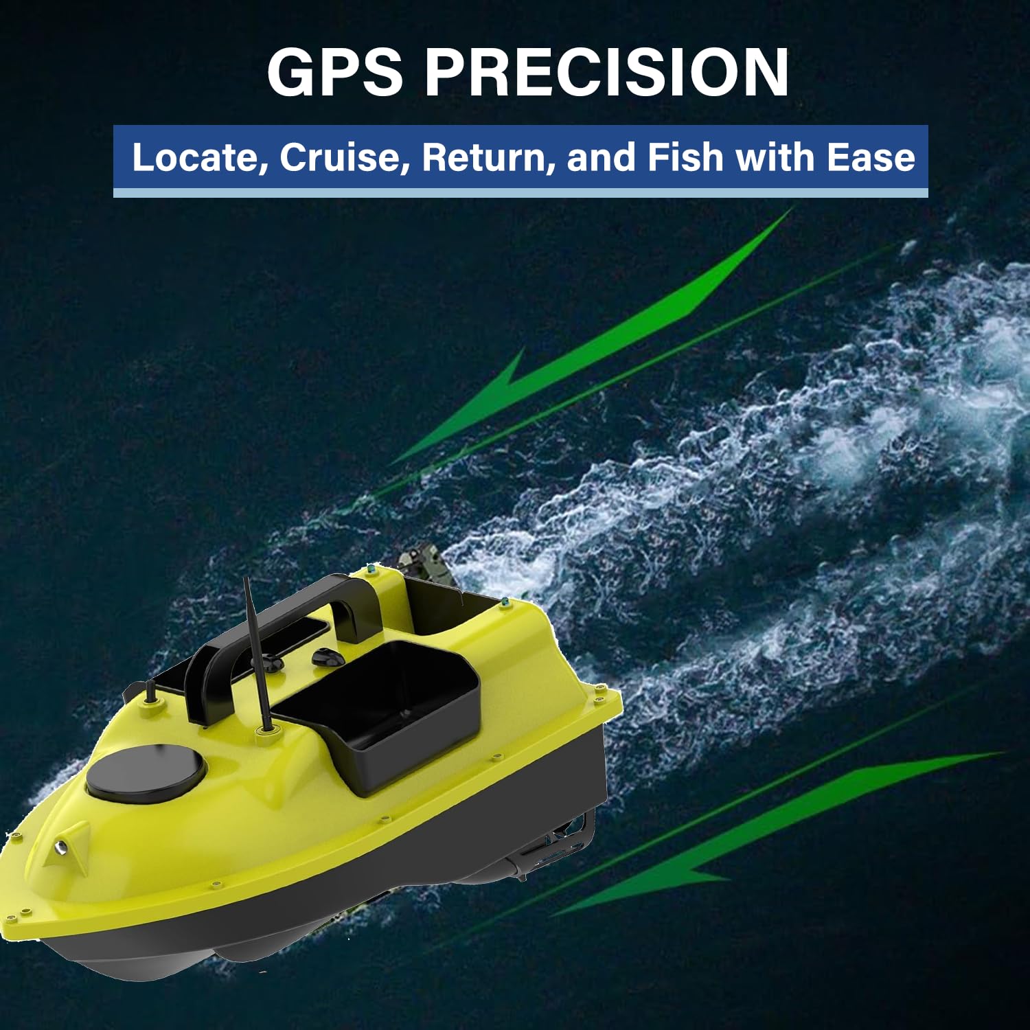 Fishing Boats GPS RC Bait Boat With 500m Range & Auto Return - 7kg Load ...