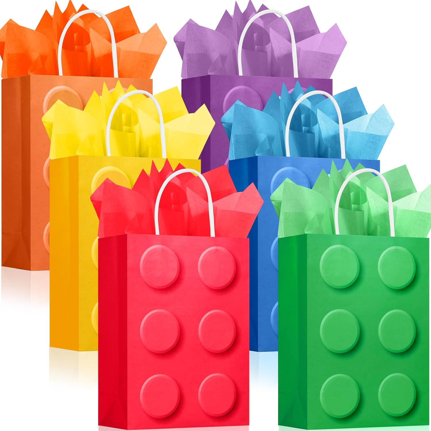 Amazon.com: YOTNUS 𝟮𝟰 𝗣𝗰𝘀 Building Block Party-Favor-Gift-Bags with ...