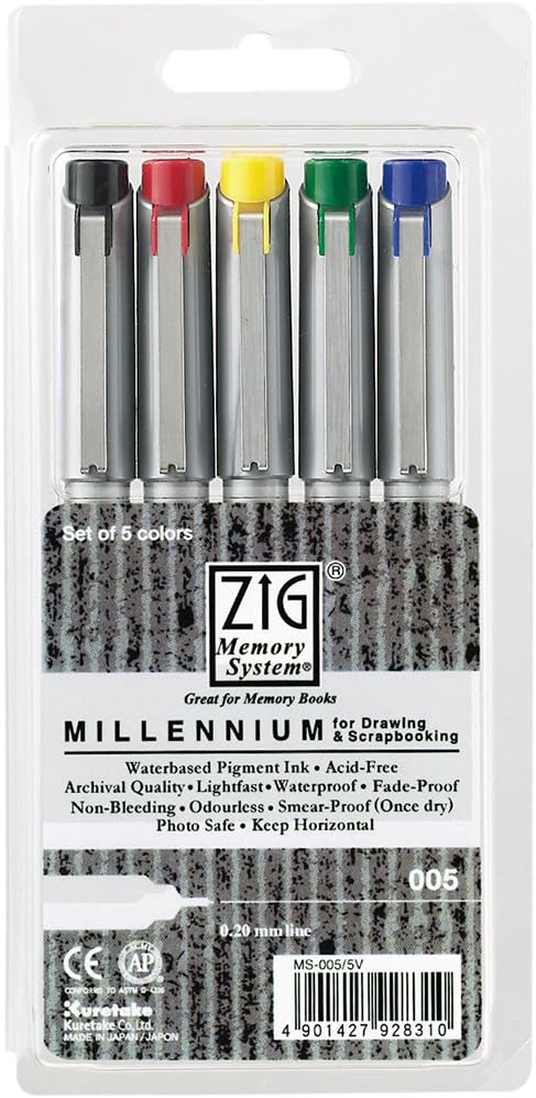 Amazon.com: Zig Memory System Millennium Markers, 0.2mm, Colors Vary ...