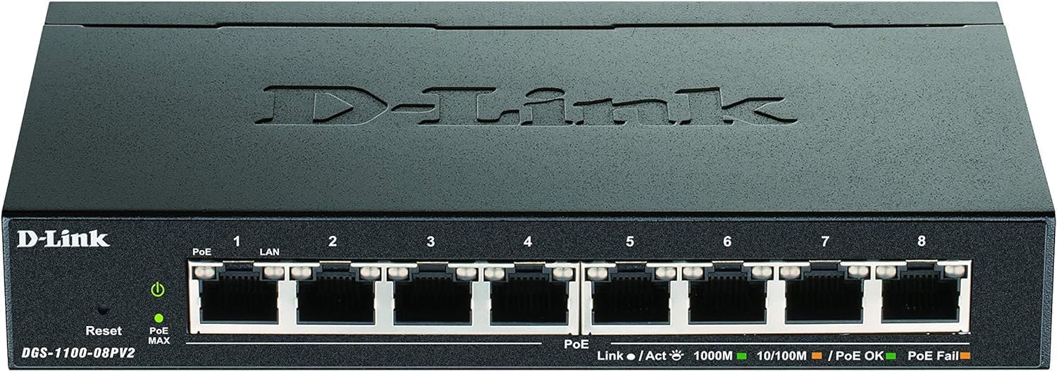 D-Link 8-Port Gigabit Smart Managed PoE+ Switch | 8 PoE+ Ports (64W ...