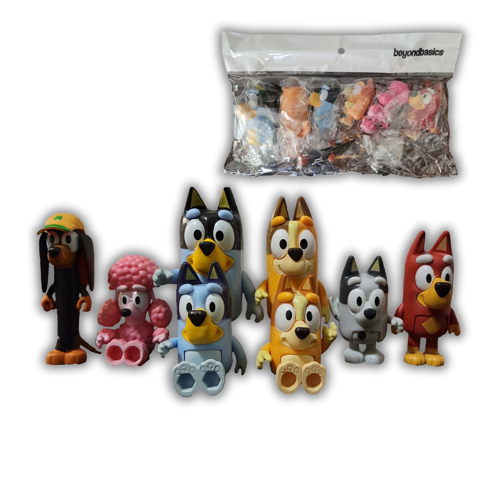 Buy Bluey Family and Friends 8-Pack Action Figures - 6-8cm Bluey Toys ...