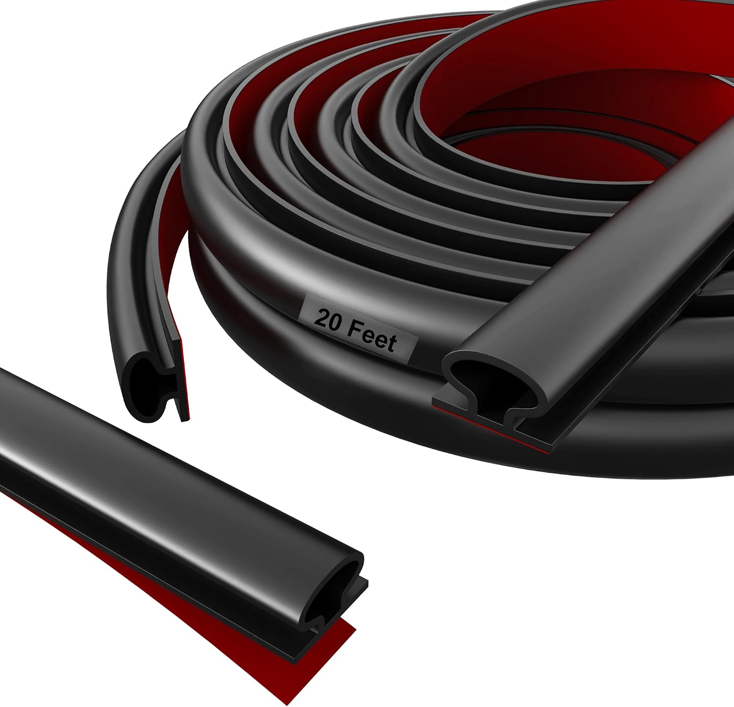 20ft Rubber Weather Stripping Door Seal Strip for Door Frame Soundproof ...