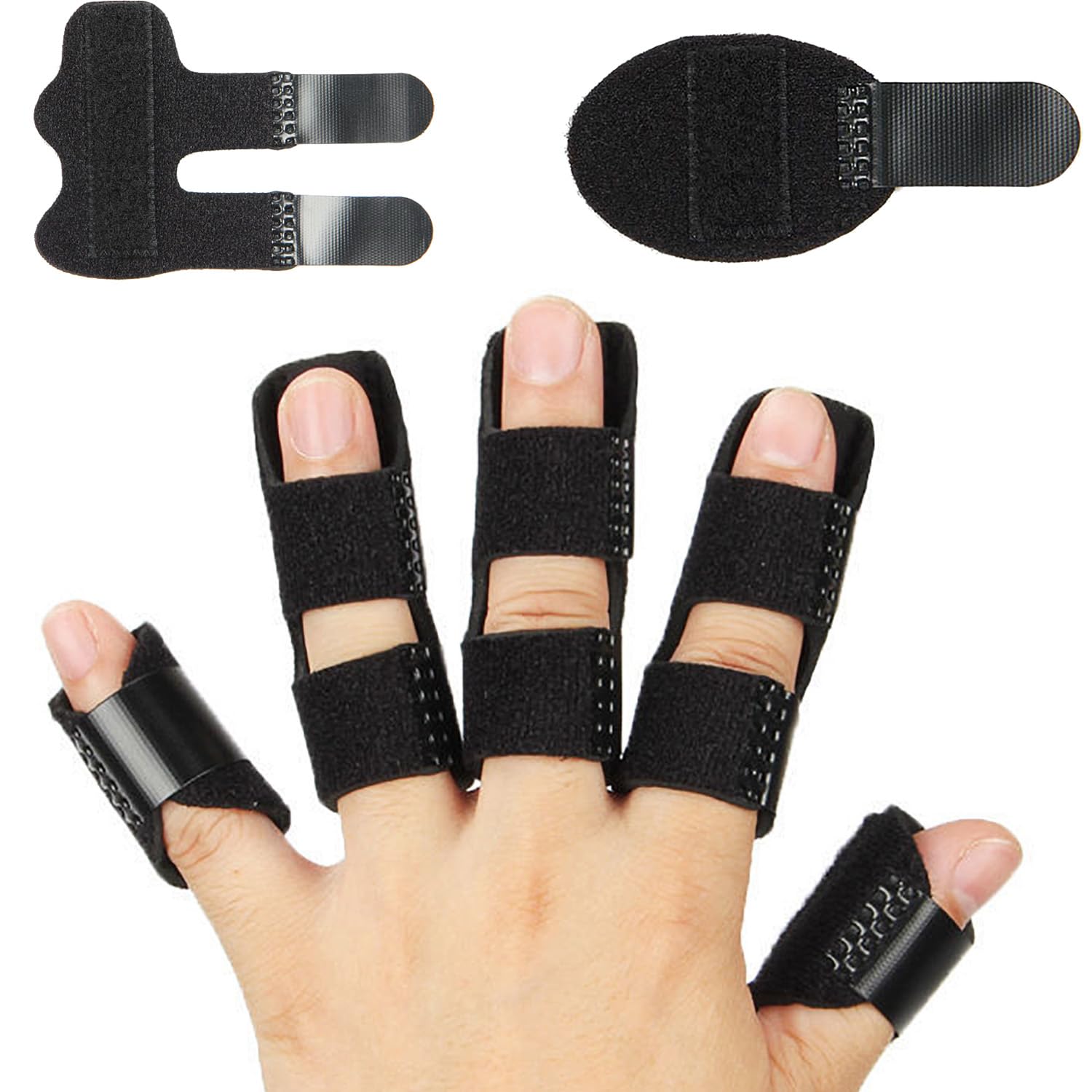 SILHOL Finger Splint Set of 5, mallet Finger Brace for Relief ...
