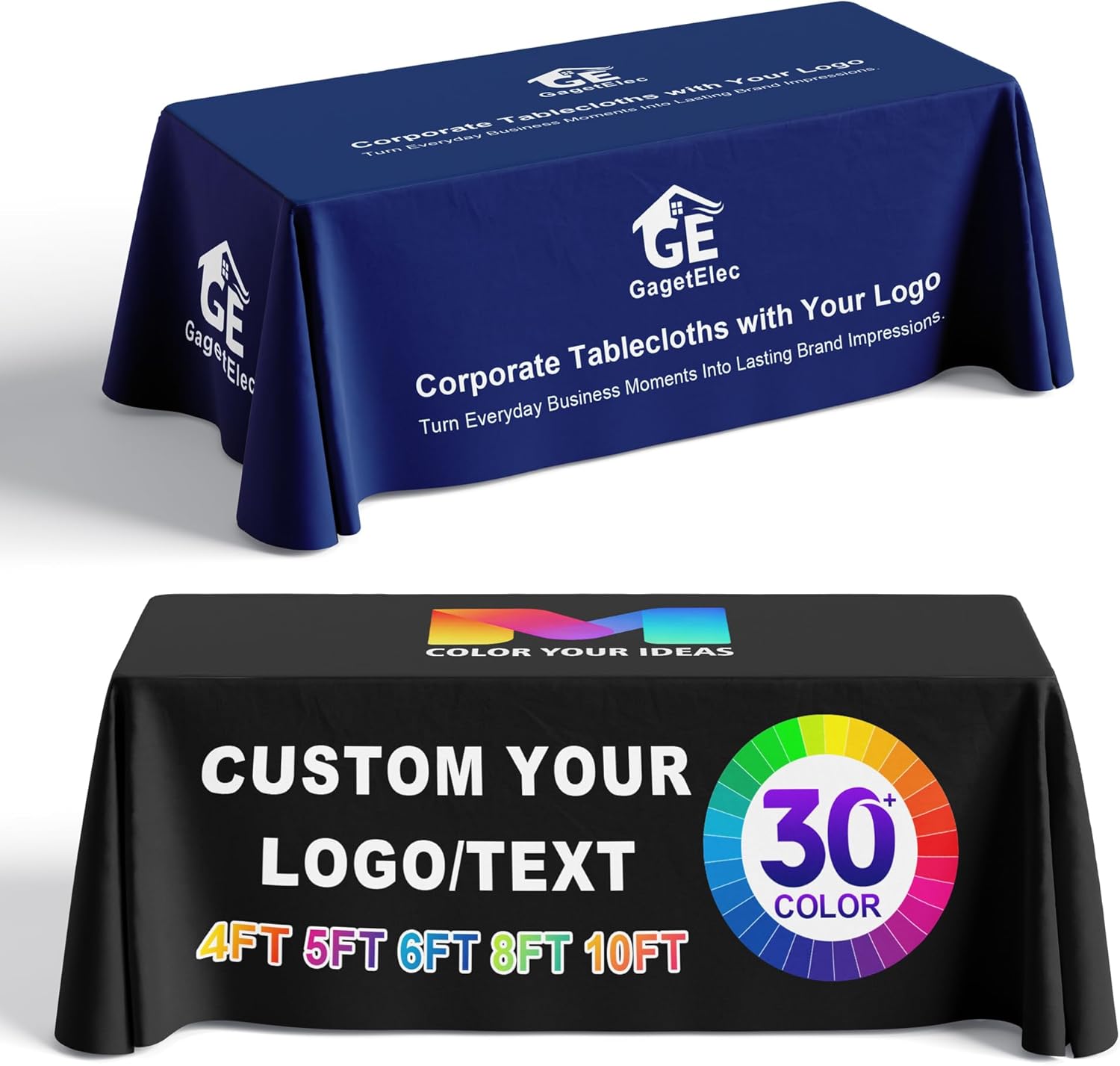 Amazon.com: GagetElec Custom Tablecloth with Business Logo 4FT 5FT 6FT ...