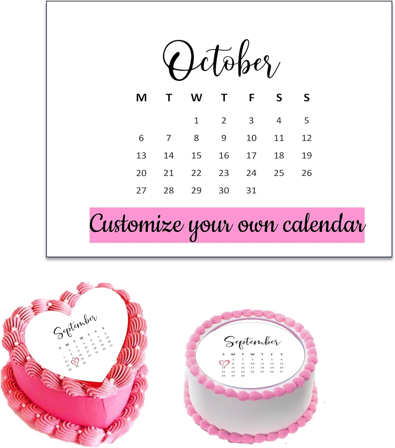 Amazon.com: Custom Calendar, edible images Trending cakes. Proposal ...