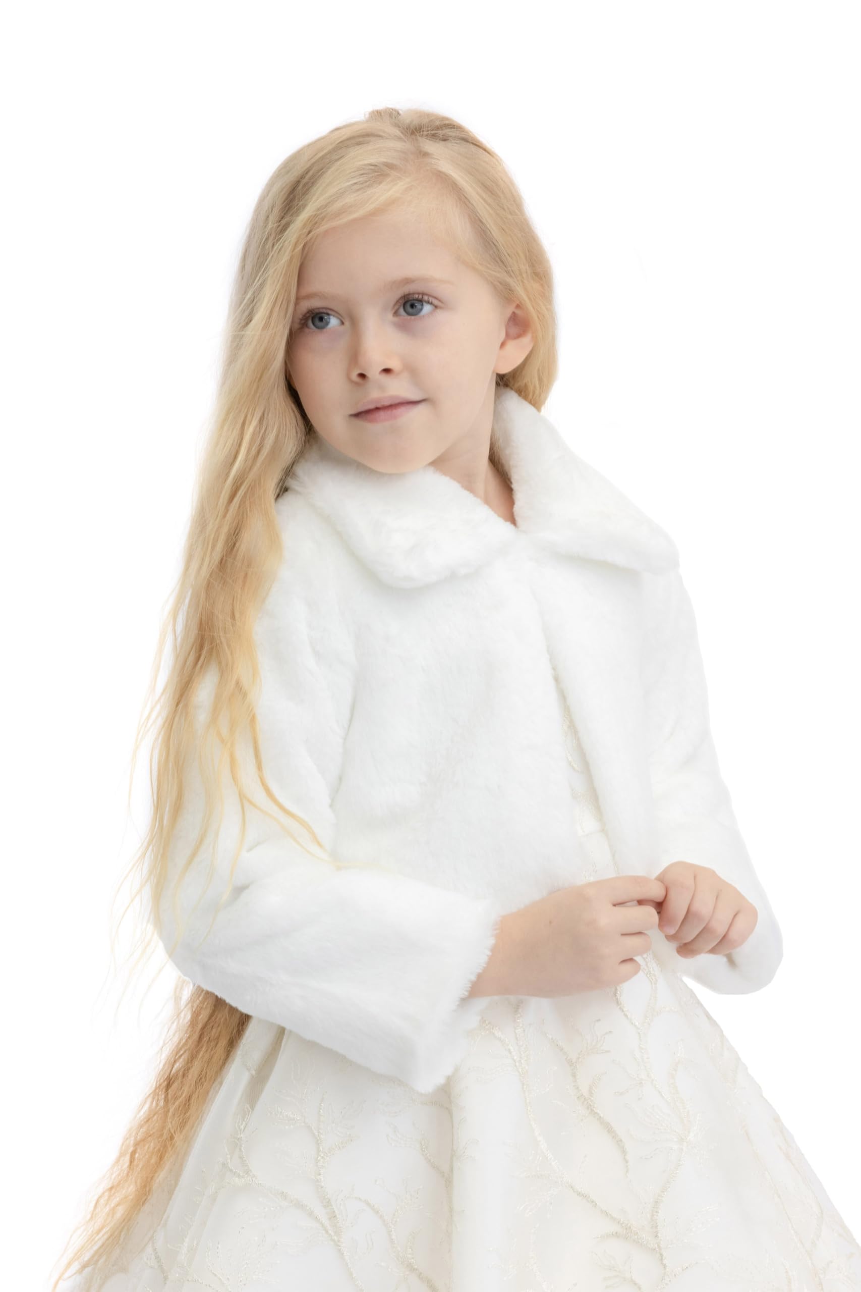 Snapklik.com : Lilax Girls Cozy Faux Fur Bolero Dress Coat
