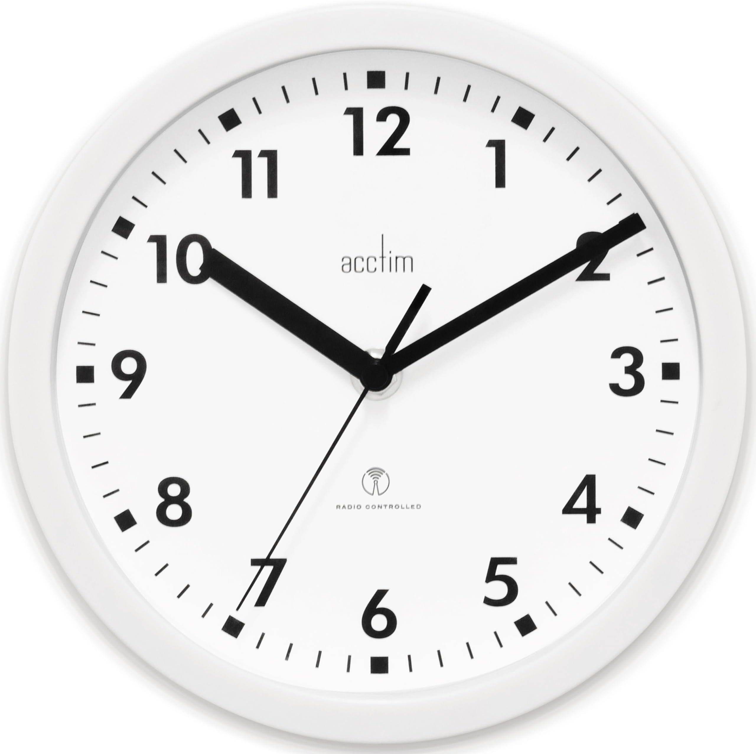 Acctim Wall Clock Radio Controlled 30cm White 74172, 30cm x 30 cm ...