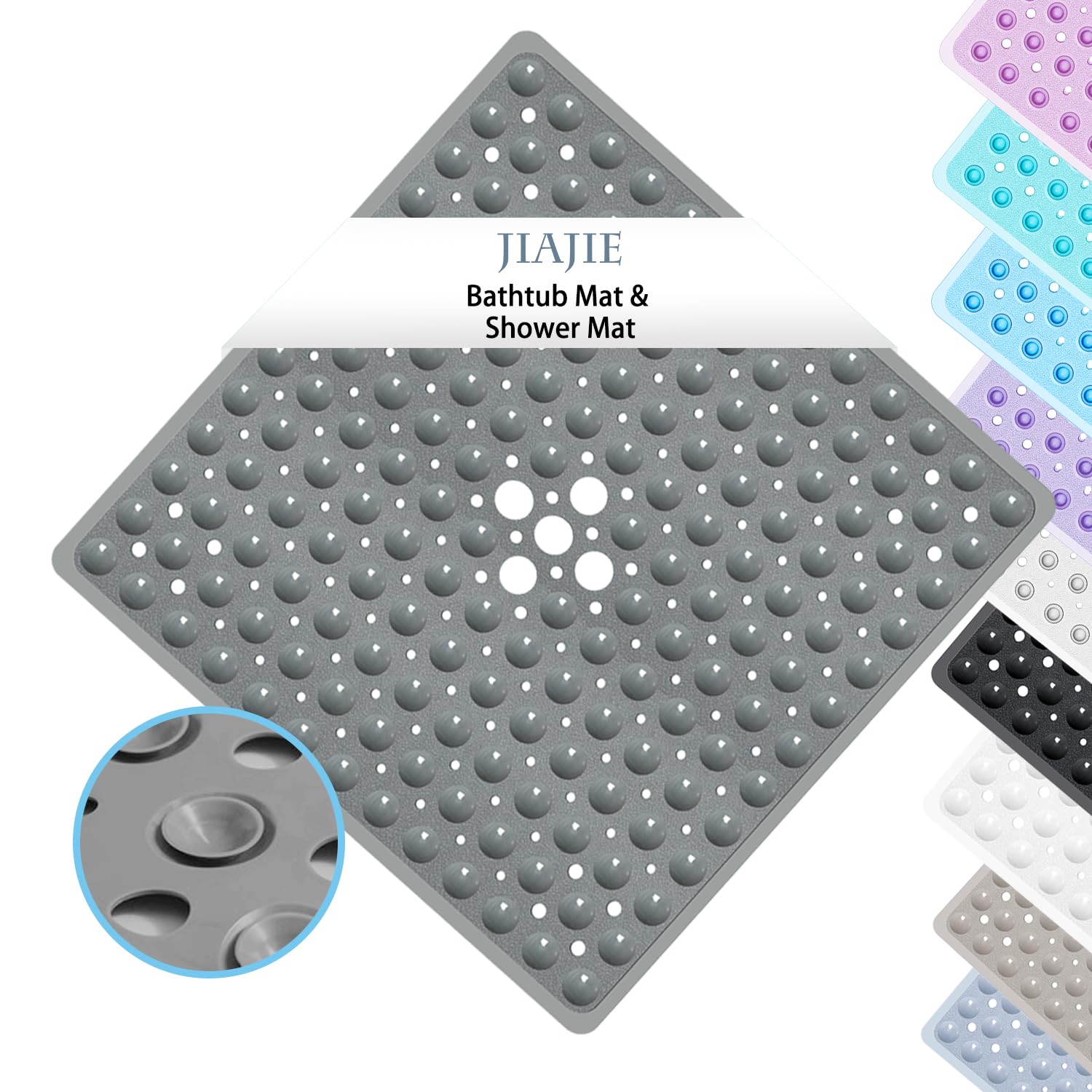 Amazon.com: Non-Slip Shower Mat for Shower Room Bubble Pattern 21″×21 ...