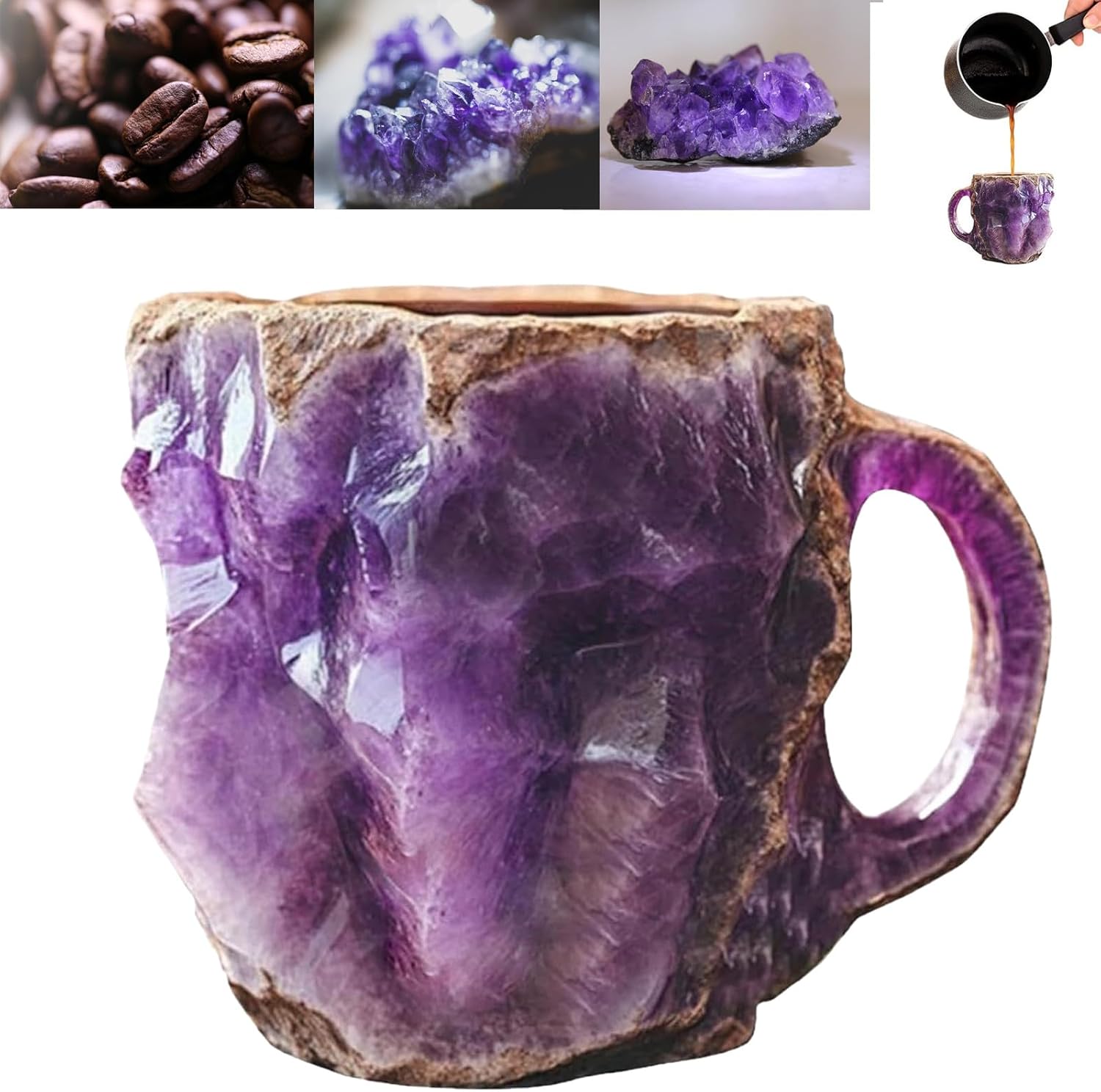 Amazon.com | Dhiawo Elegant Multi-colored Mineral Crystal Coffee Mug ...